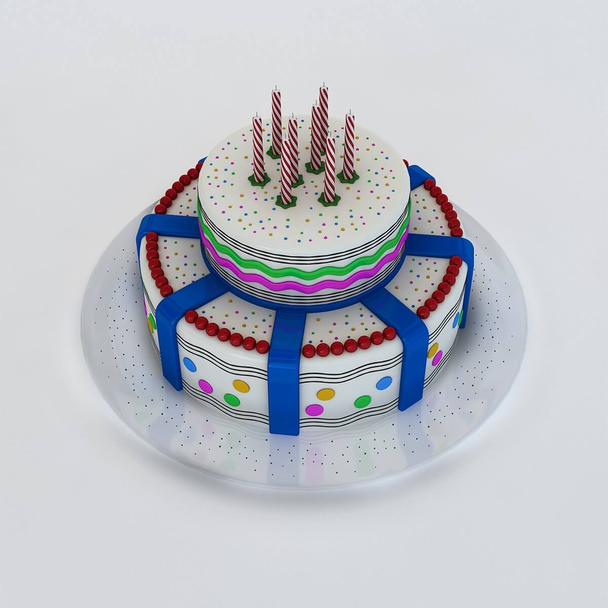 Birthday Cake - 3D Model by nvere