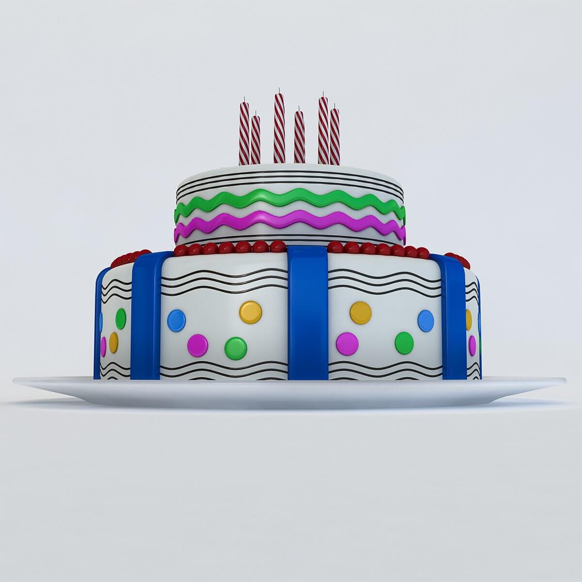 Birthday Cake - 3D Model by nvere