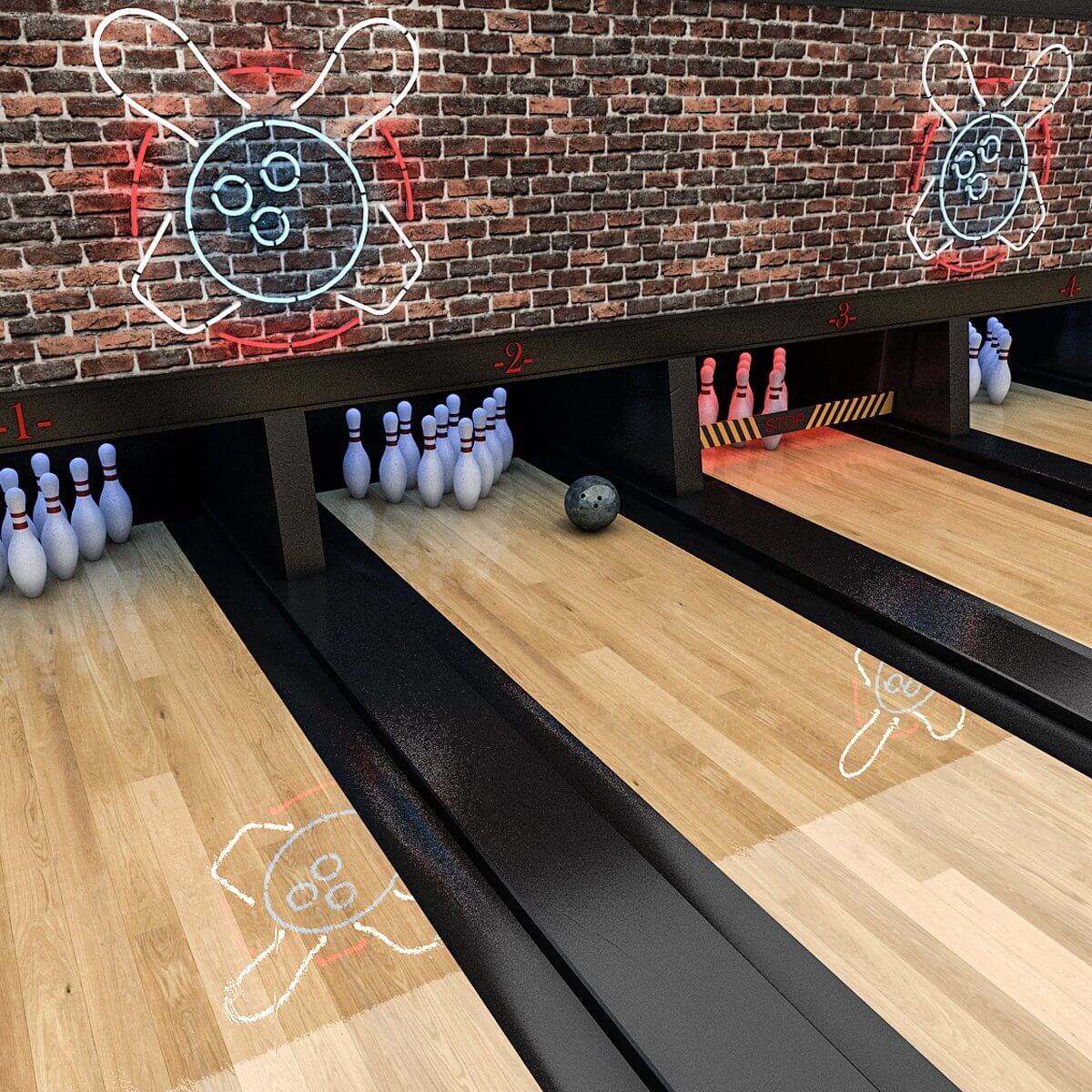 Bowling Alley - 3D Model by nvere