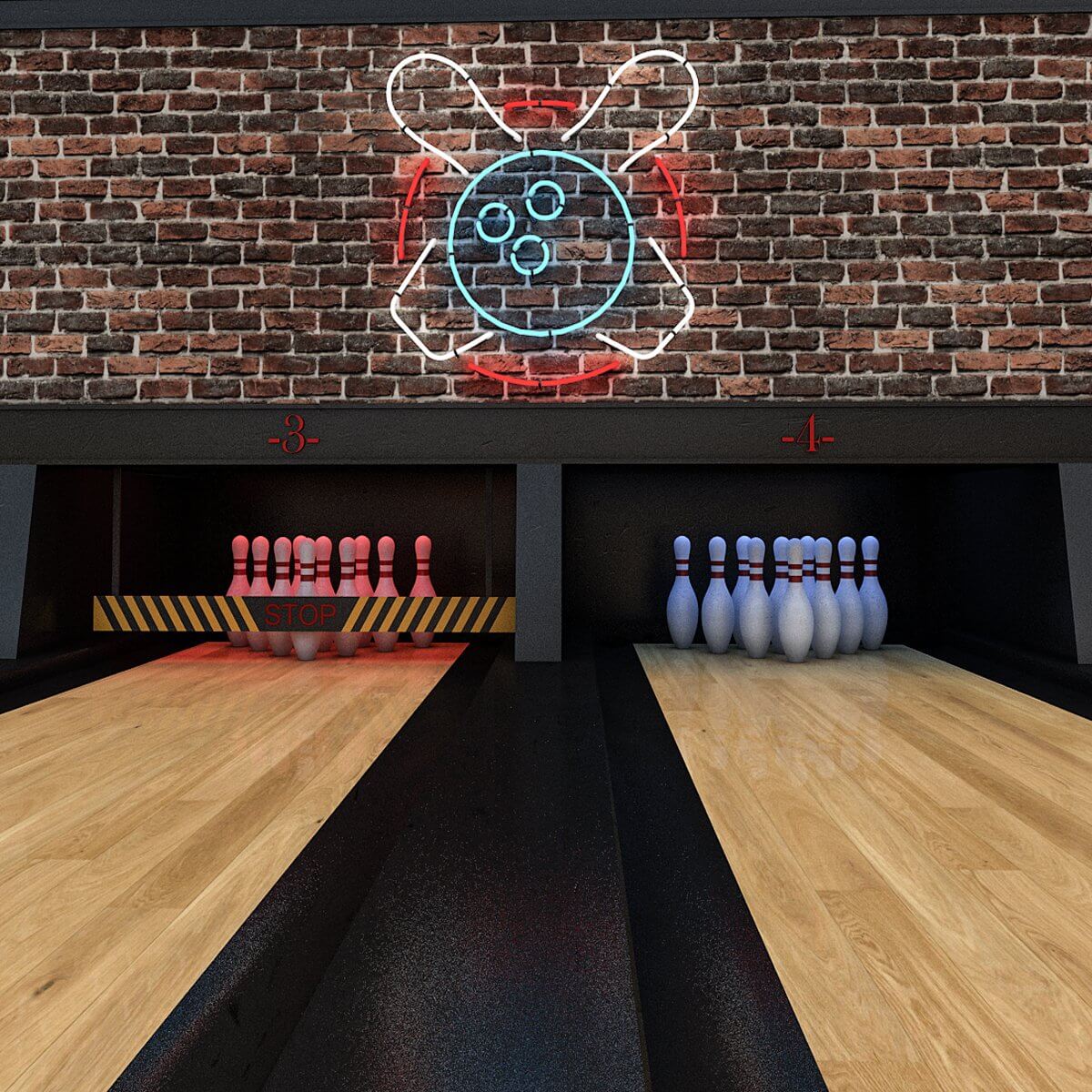 Bowling Alley - 3D Model by nvere
