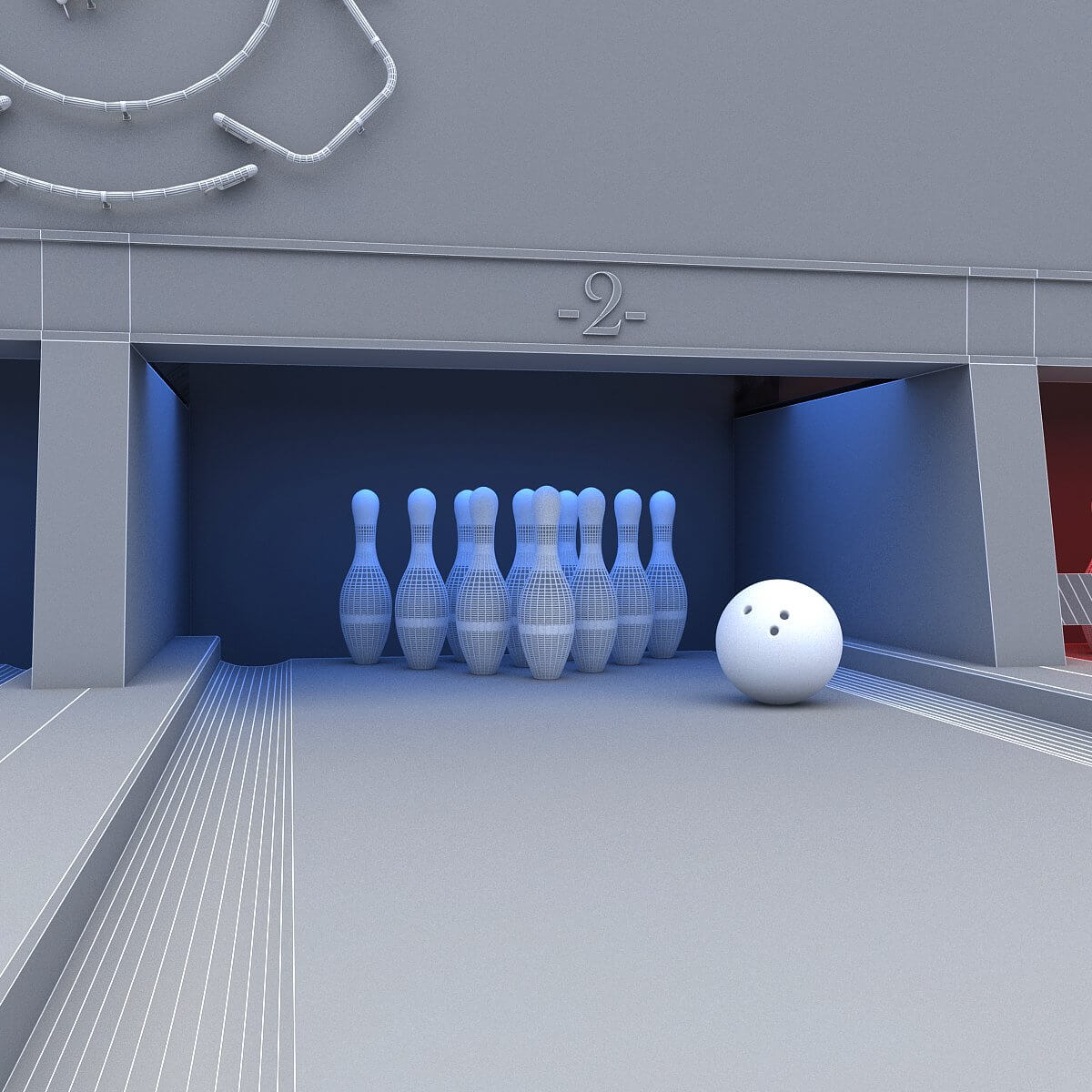 Bowling Alley - 3D Model by nvere