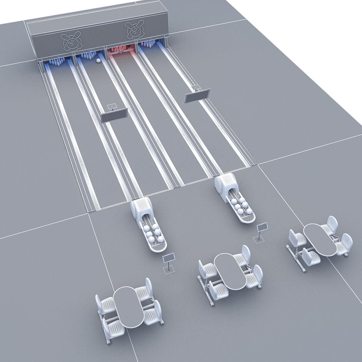 Bowling Alley - 3D Model by nvere