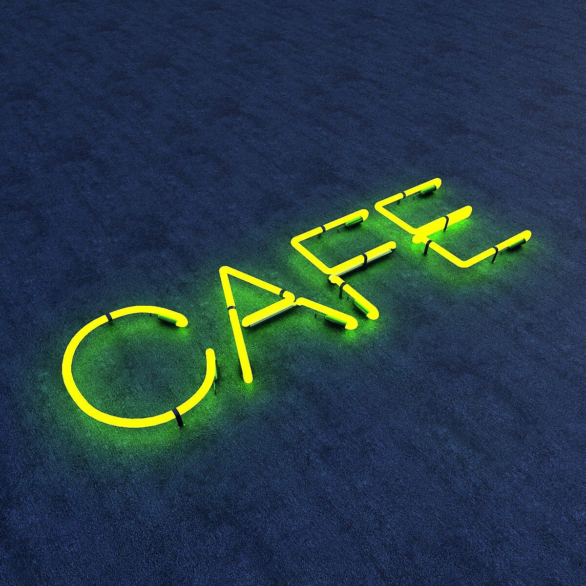 Cafe Neon Sign - 3D Model by nvere