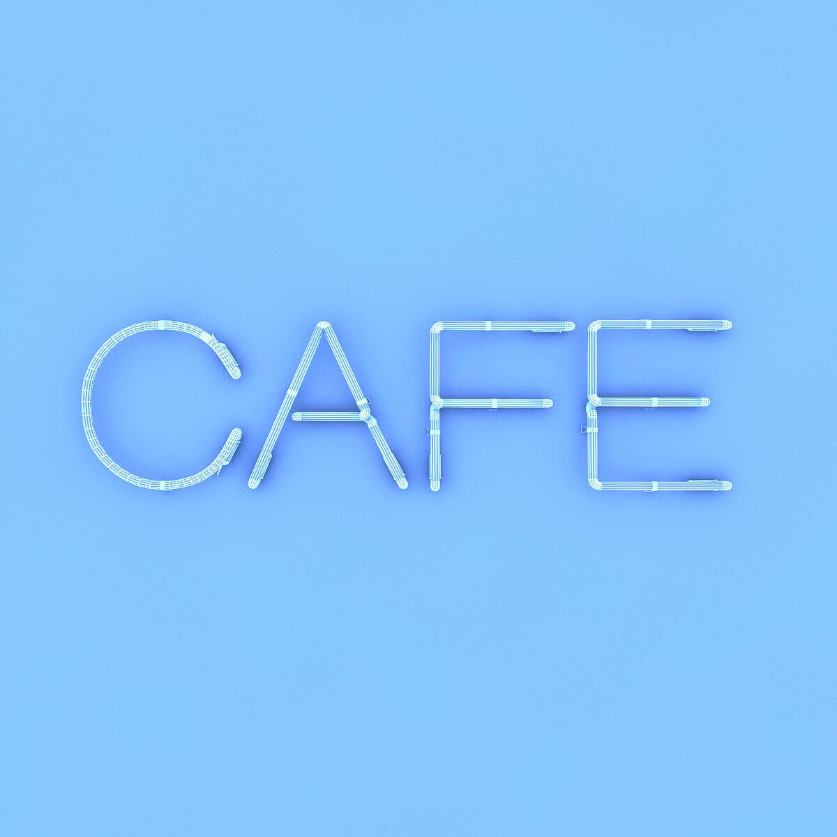 Cafe Neon Sign - 3D Model by nvere