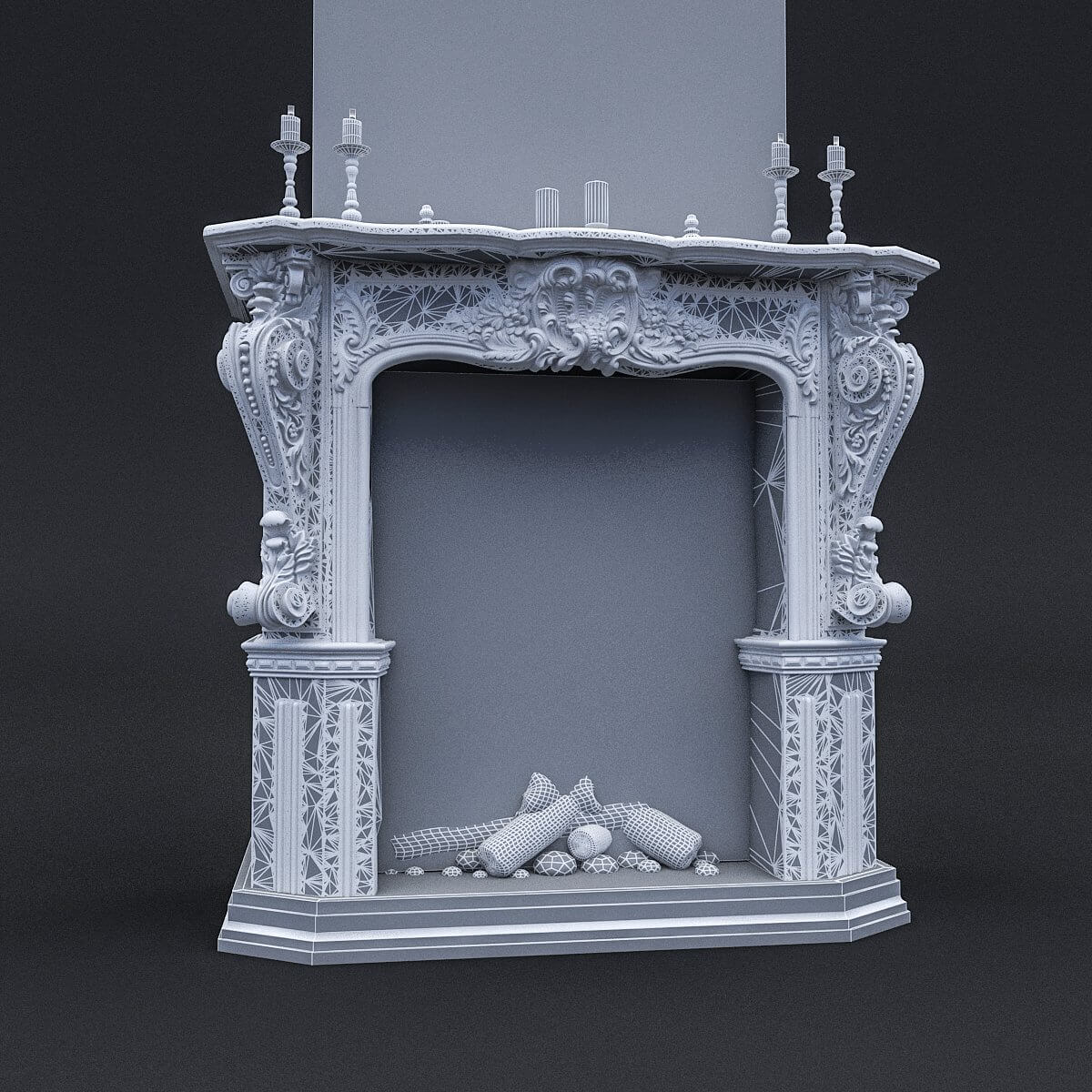 Classic Fireplace - 3D Model by nvere