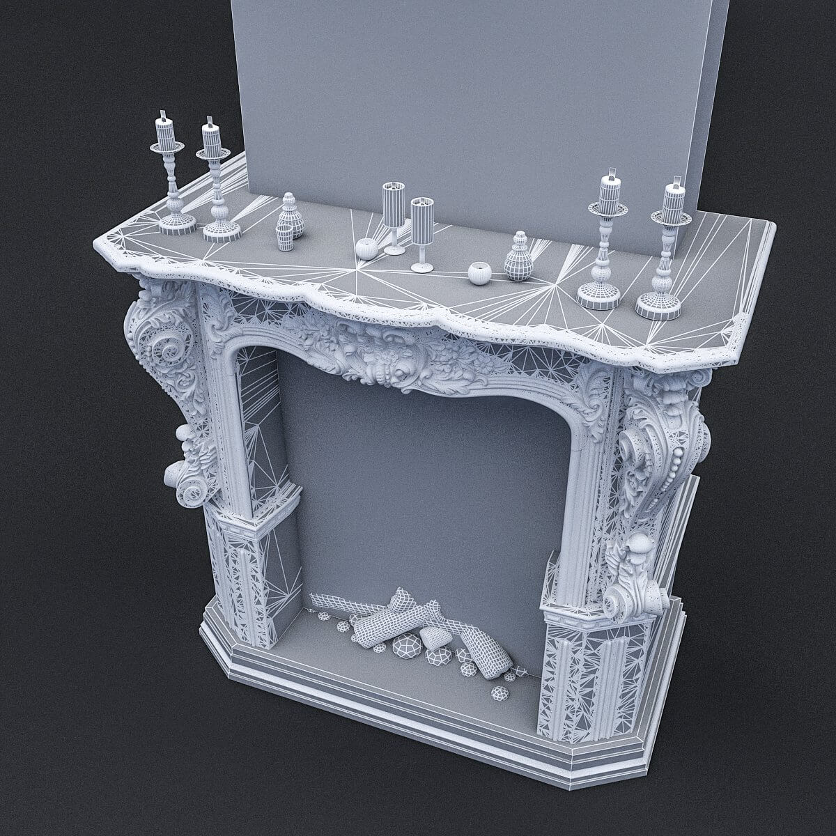 Classic Fireplace - 3D Model by nvere