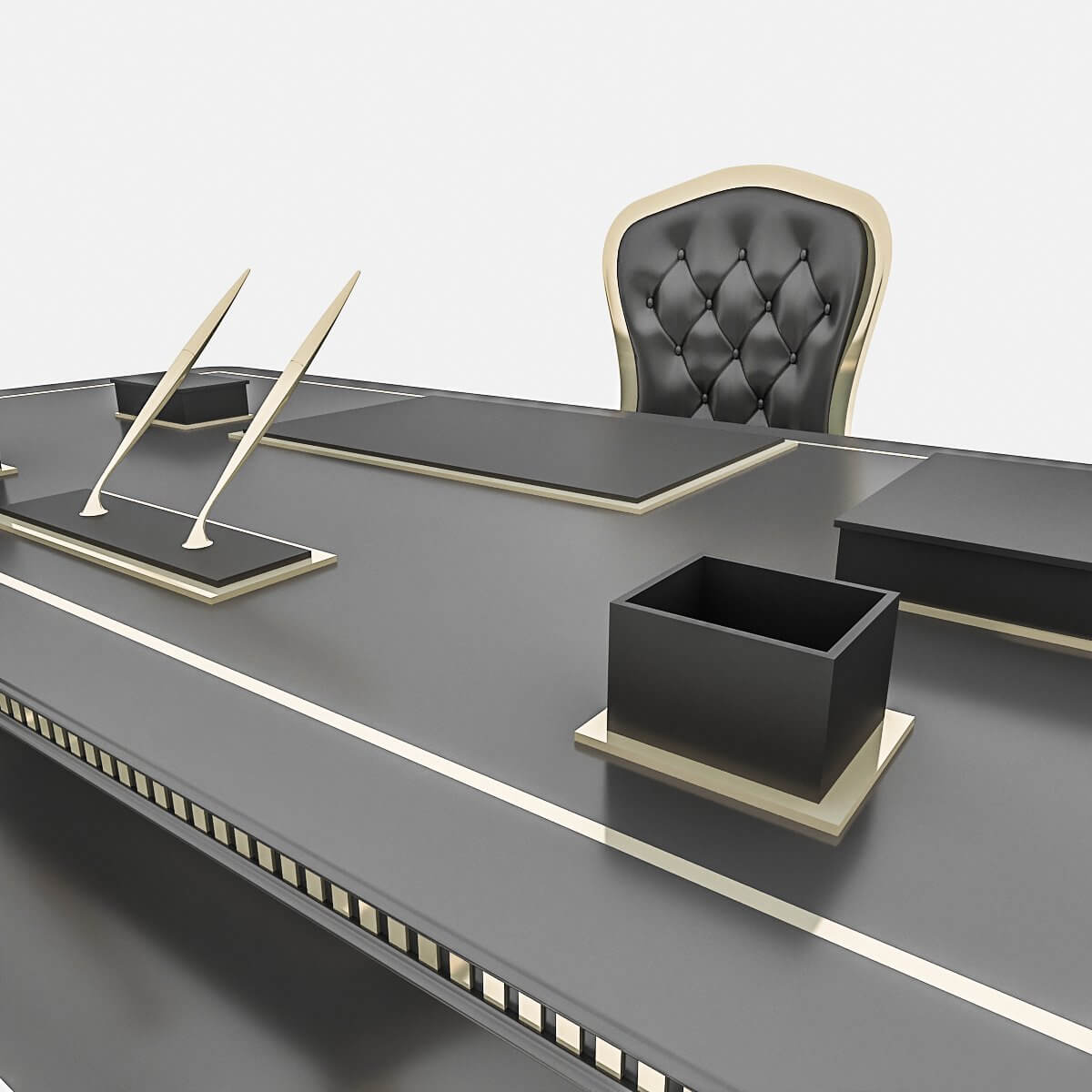 Classic Office Chair & Table - 3D Model by nvere