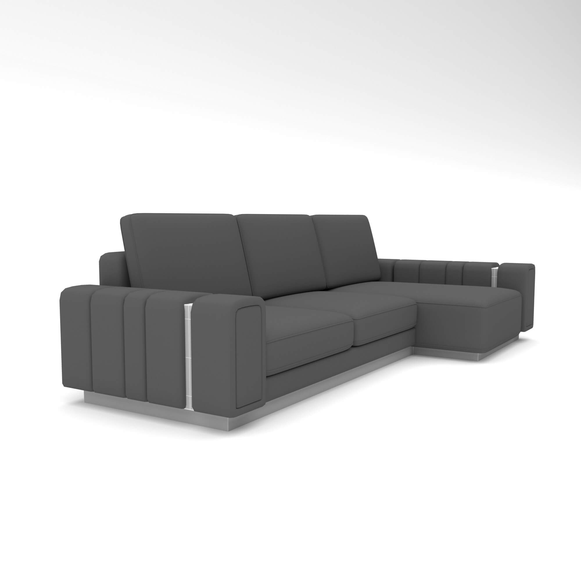 Classic Sofa Low Poly 3D Model by nvere