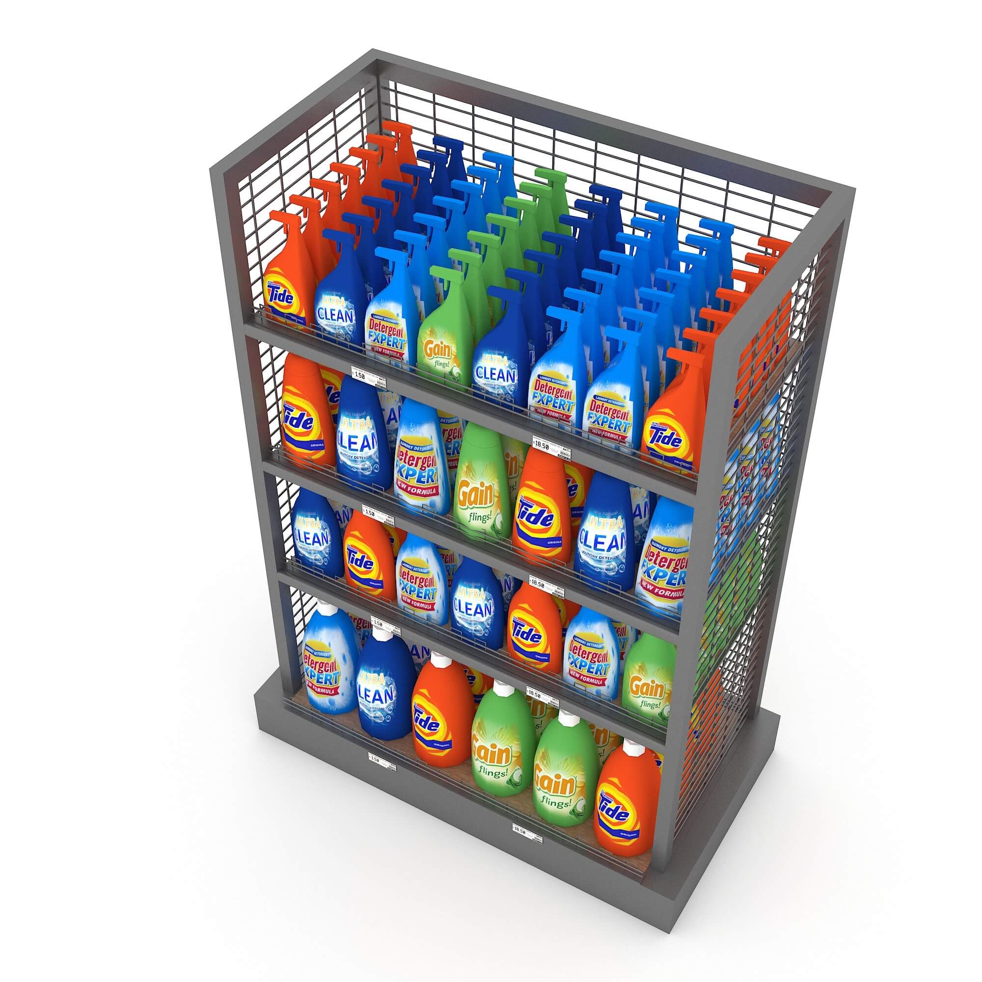 Cleaning Product Market Stand 05 - 3D Model by nvere