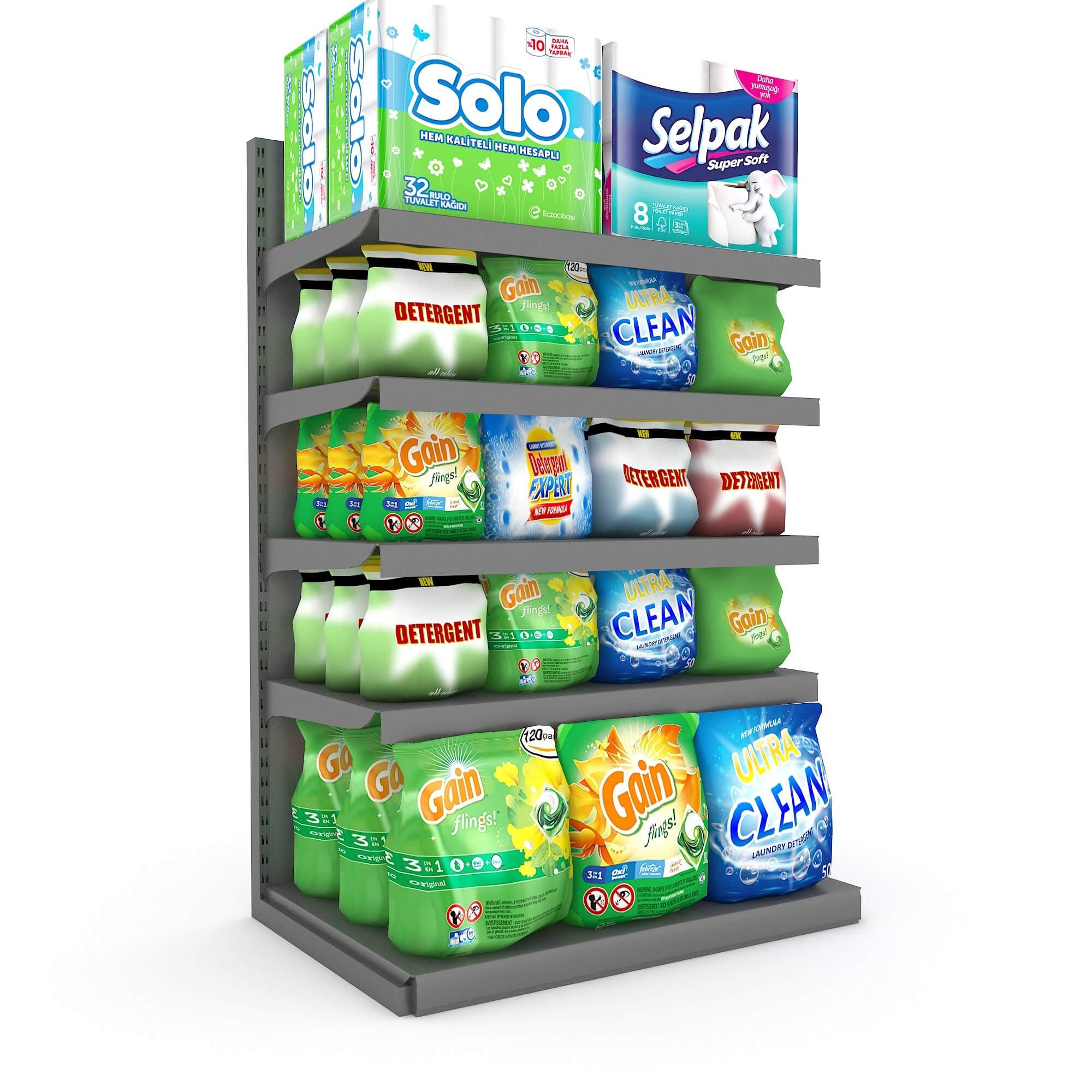 Cleaning Product Market Stand 08 - 3D Model by nvere
