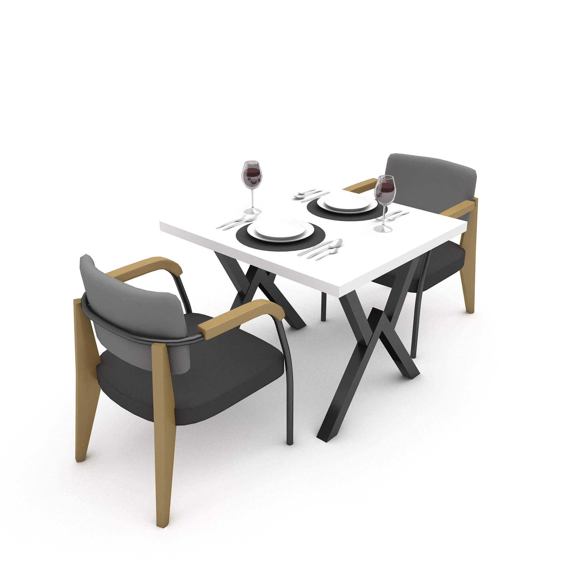Dining Table 002 - 3D Model by nvere