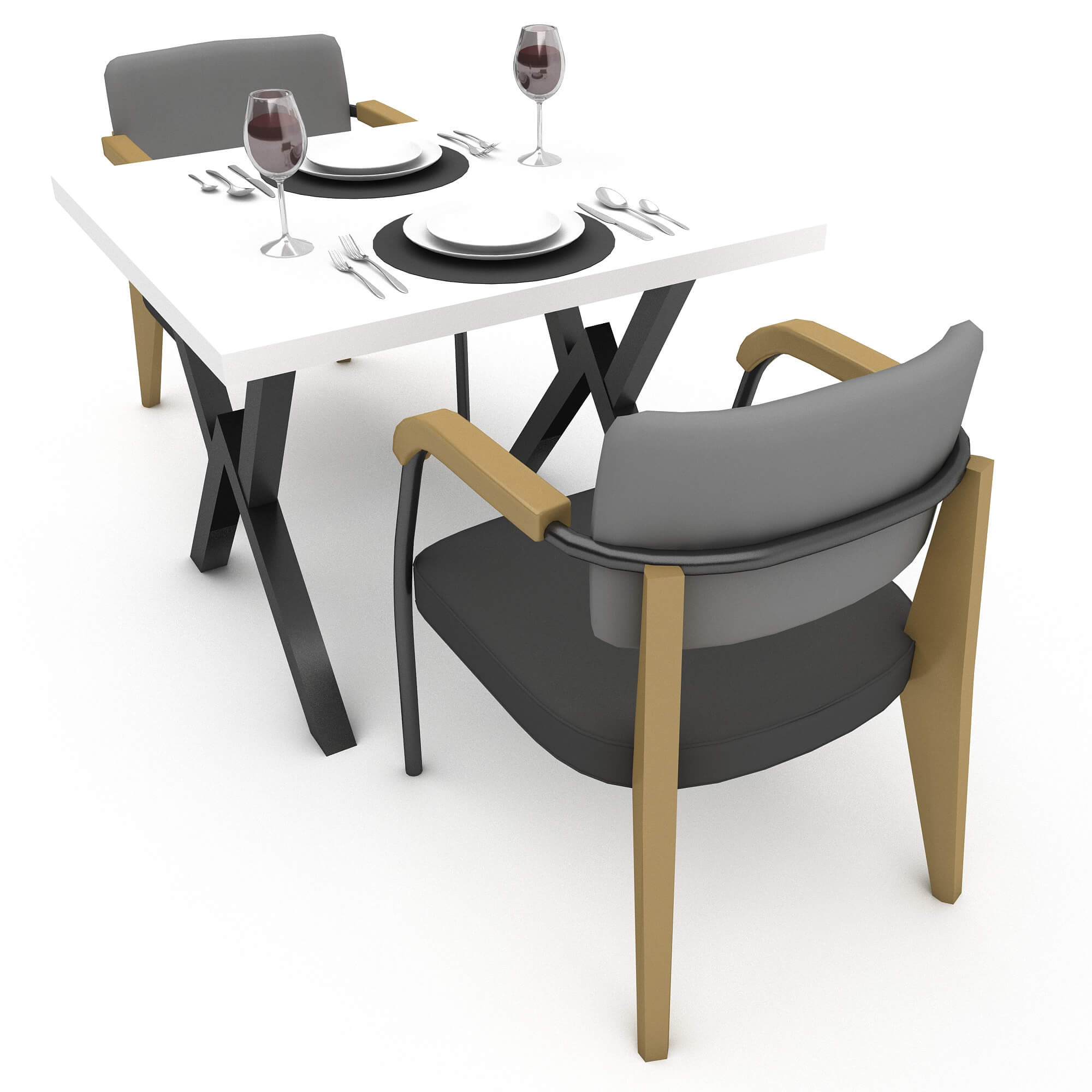 Dining Table 002 - 3D Model by nvere