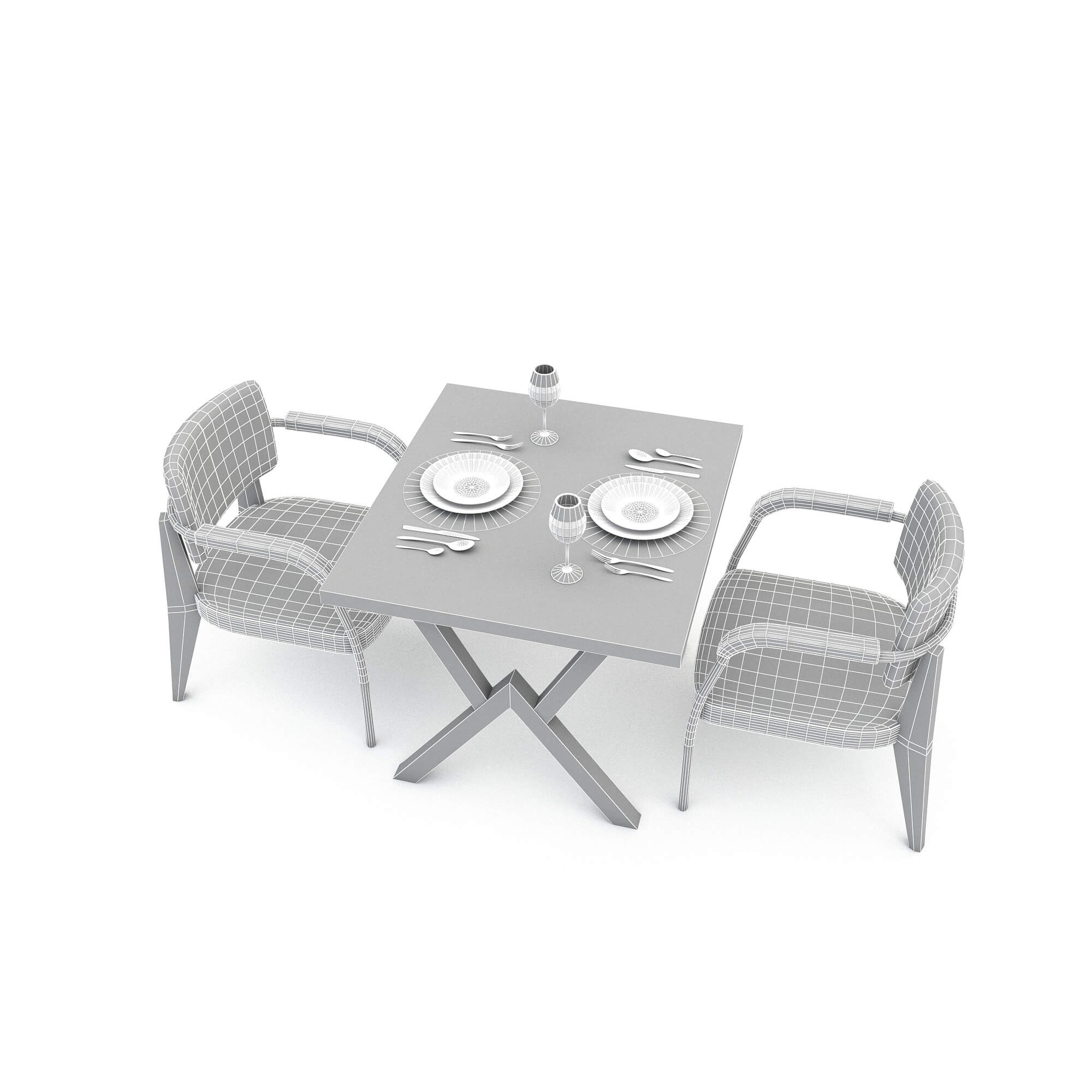 Dining Table 002 - 3D Model by nvere