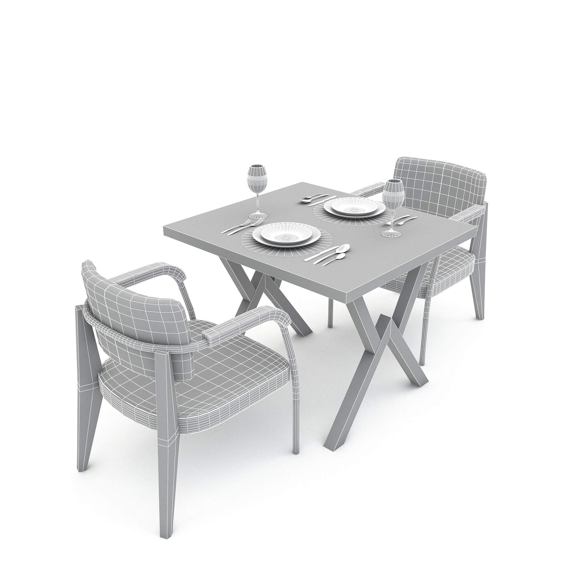 Dining Table 002 - 3D Model by nvere