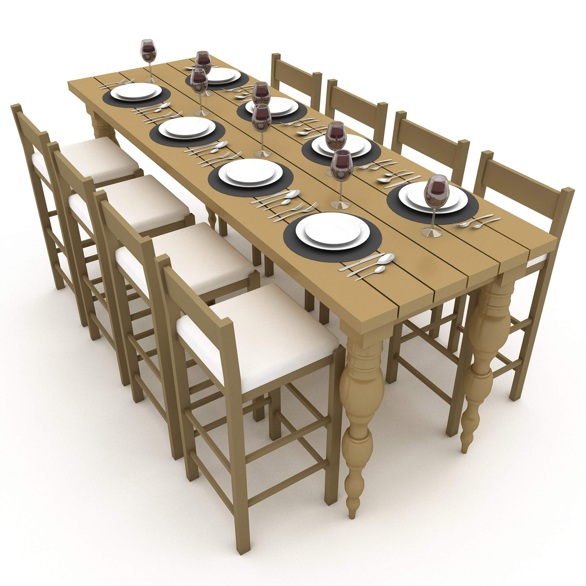 Dining Table 006 - 3D Model by nvere