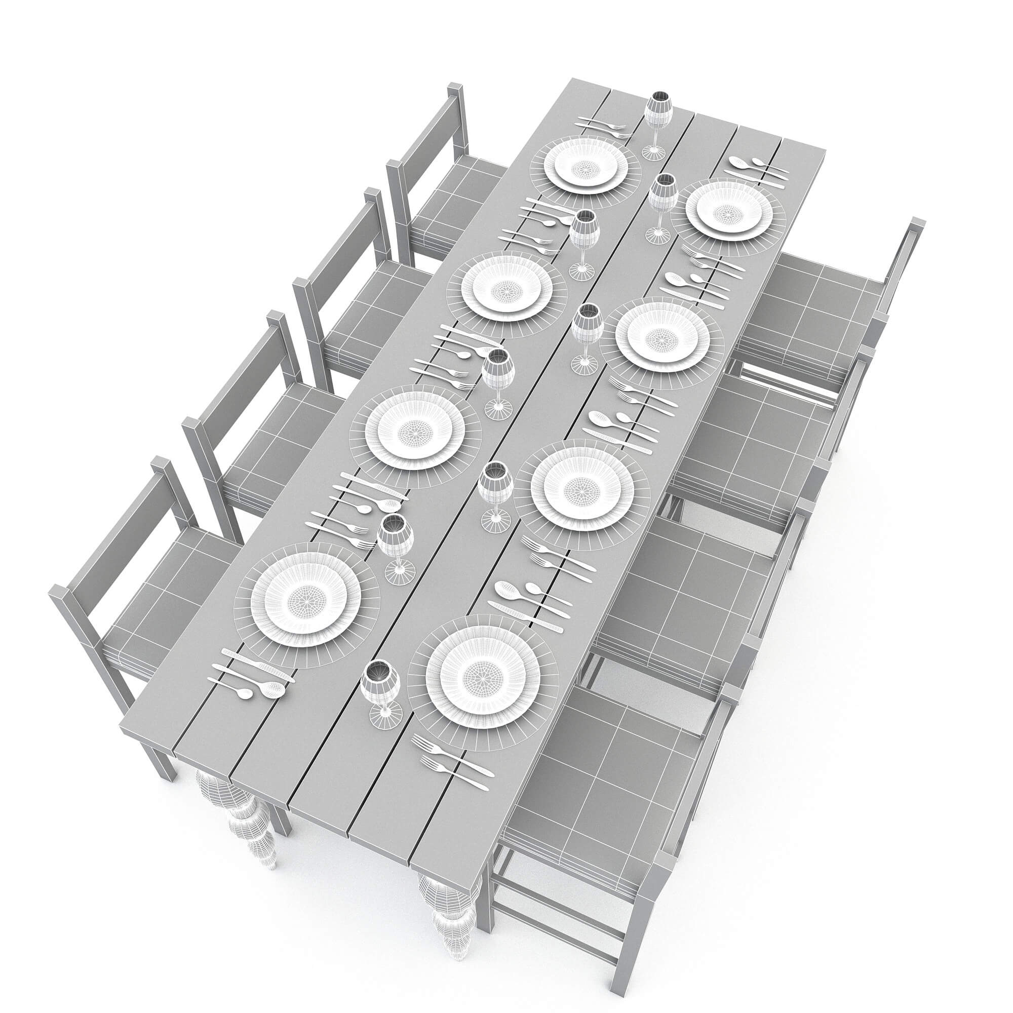 Dining Table 006 - 3D Model by nvere