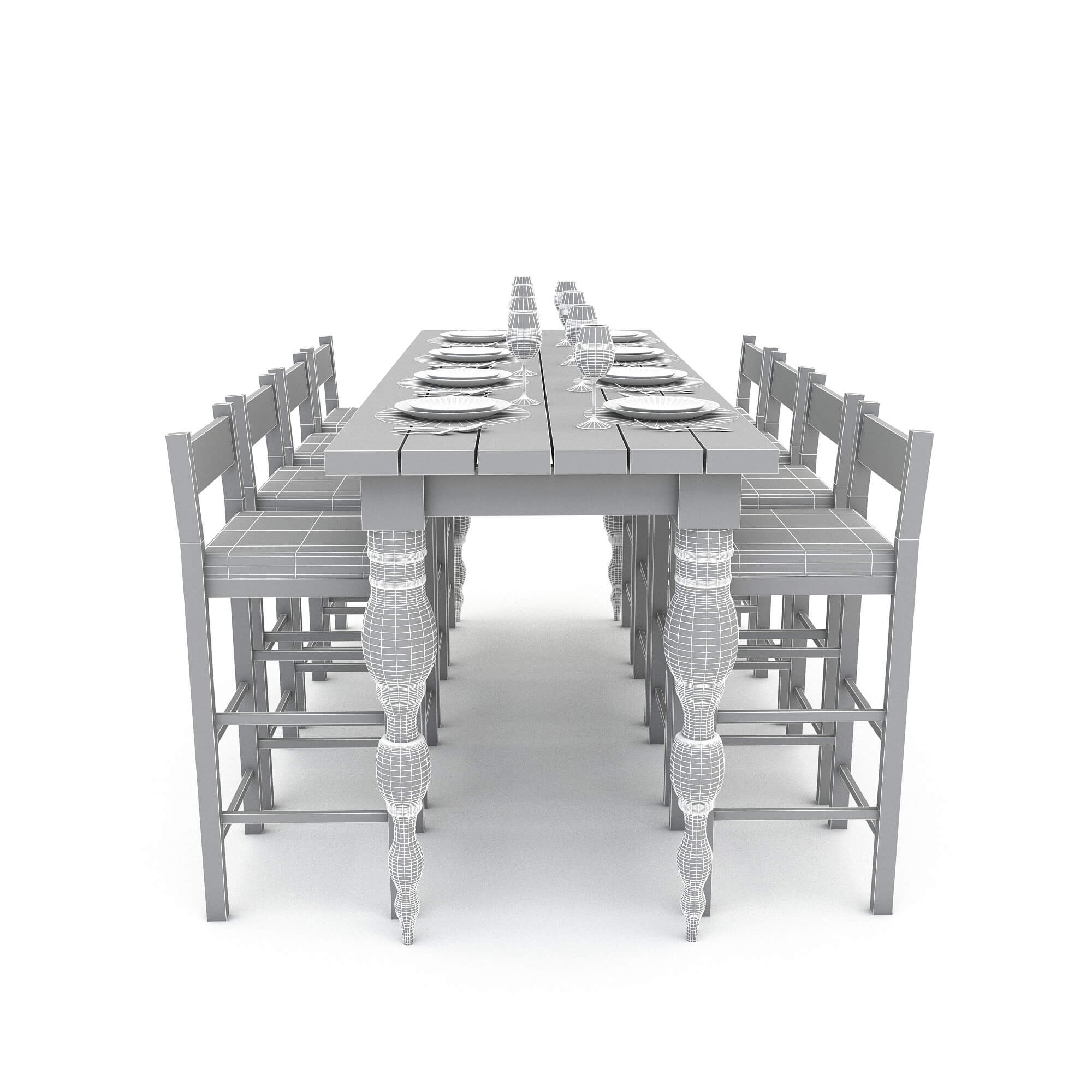Dining Table 006 - 3D Model by nvere