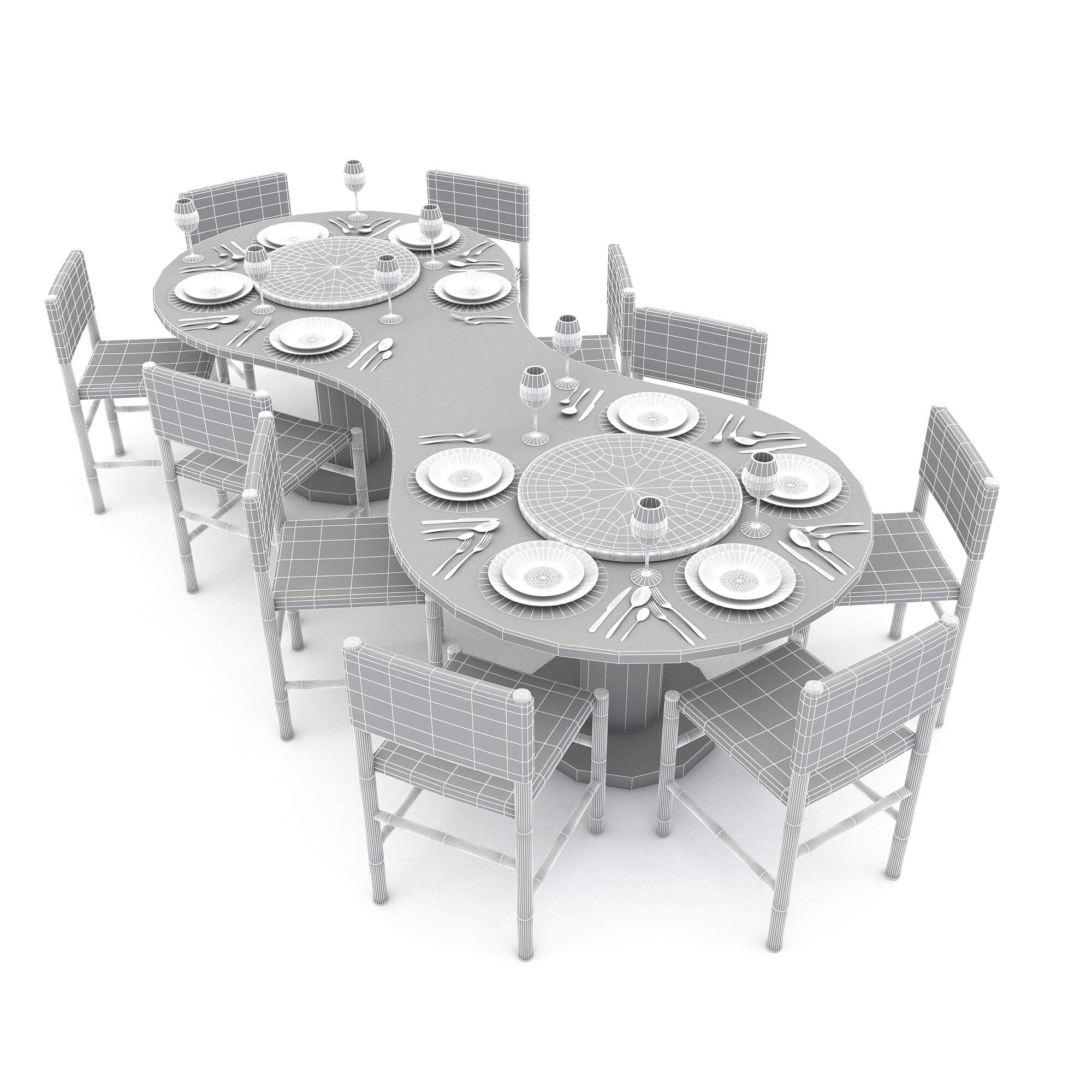 Dining Table 009 - 3D Model by nvere