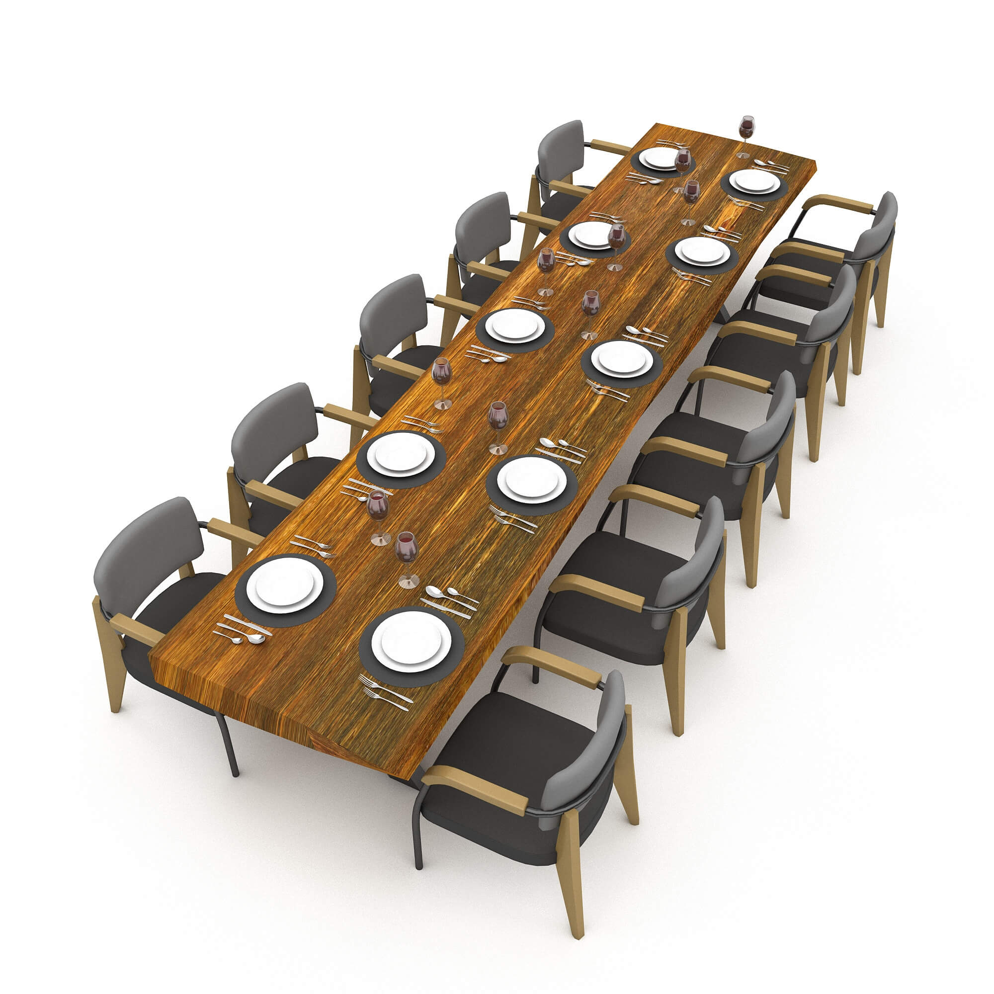 Dining Table 014 - 3D Model by nvere
