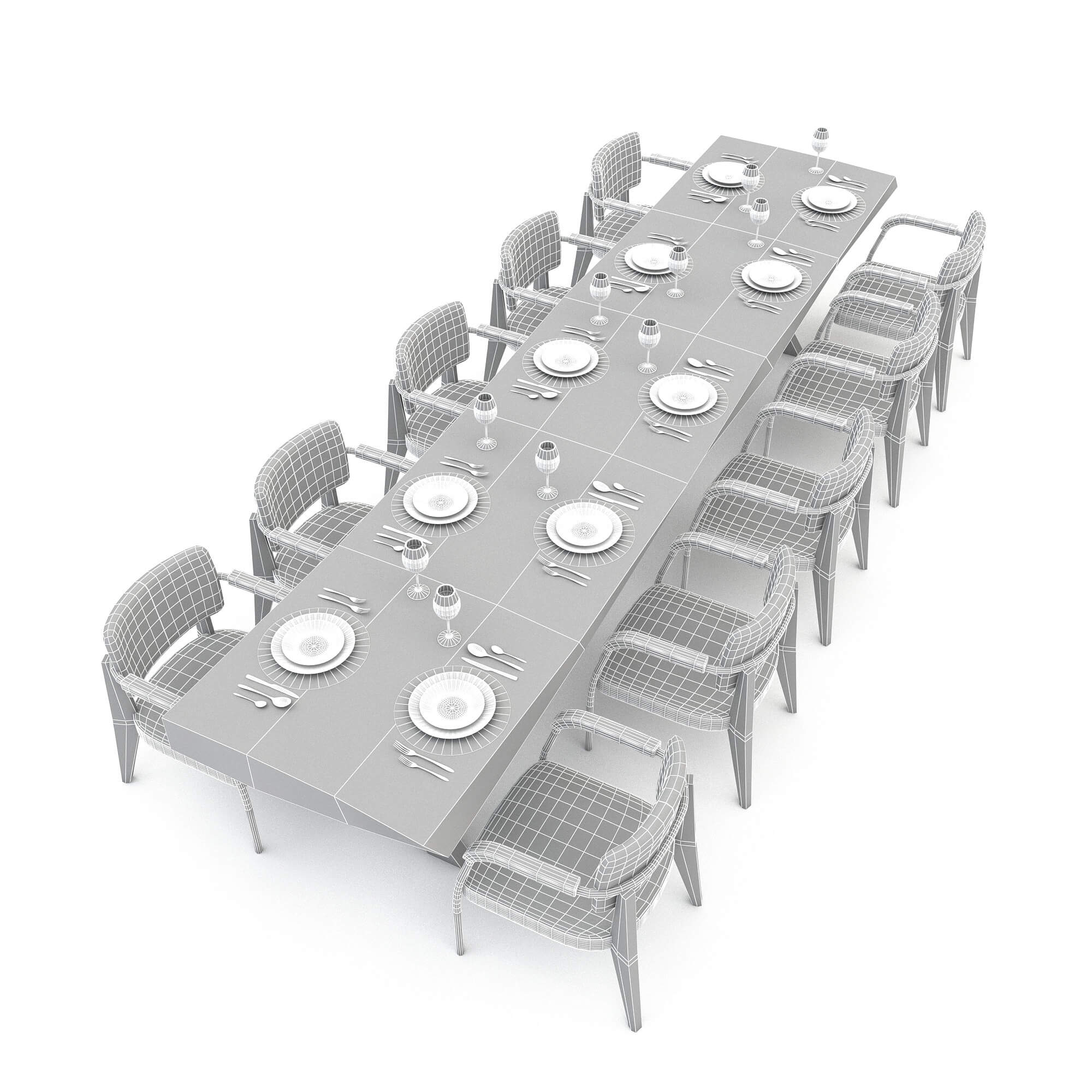 Dining Table 014 - 3D Model by nvere