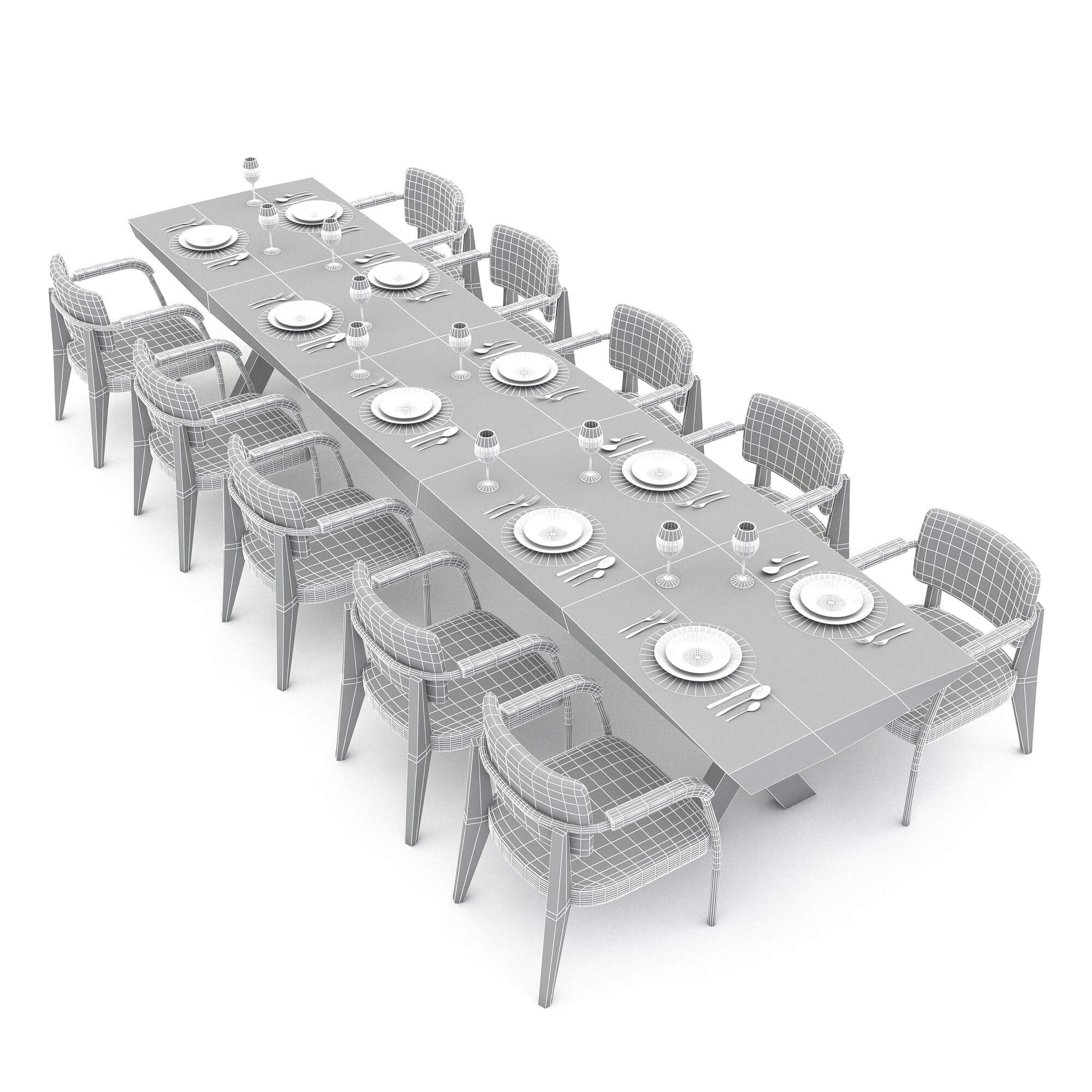 Dining Table 014 - 3D Model by nvere