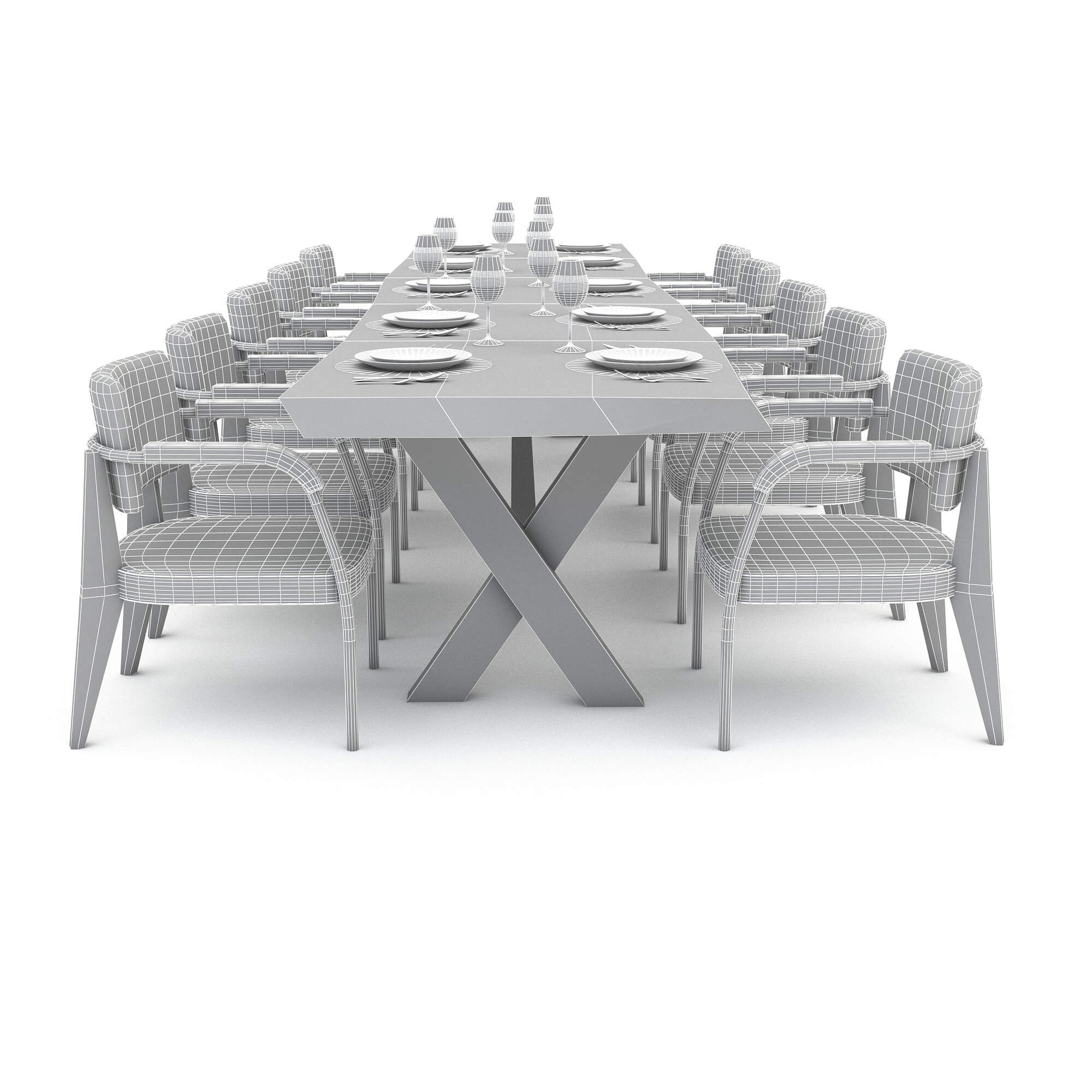 Dining Table 014 - 3D Model by nvere