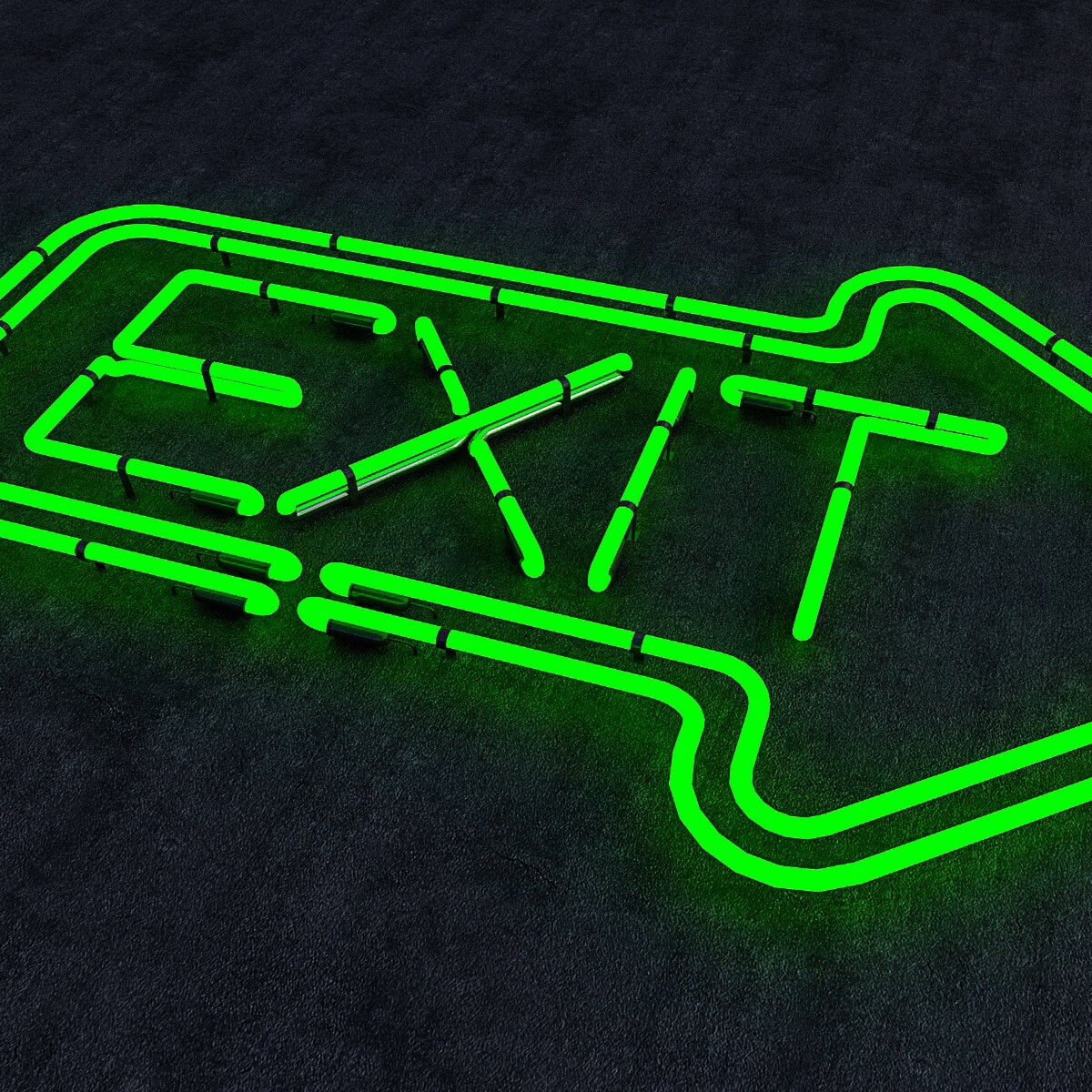 Exit Neon Sign - 3D Model by nvere