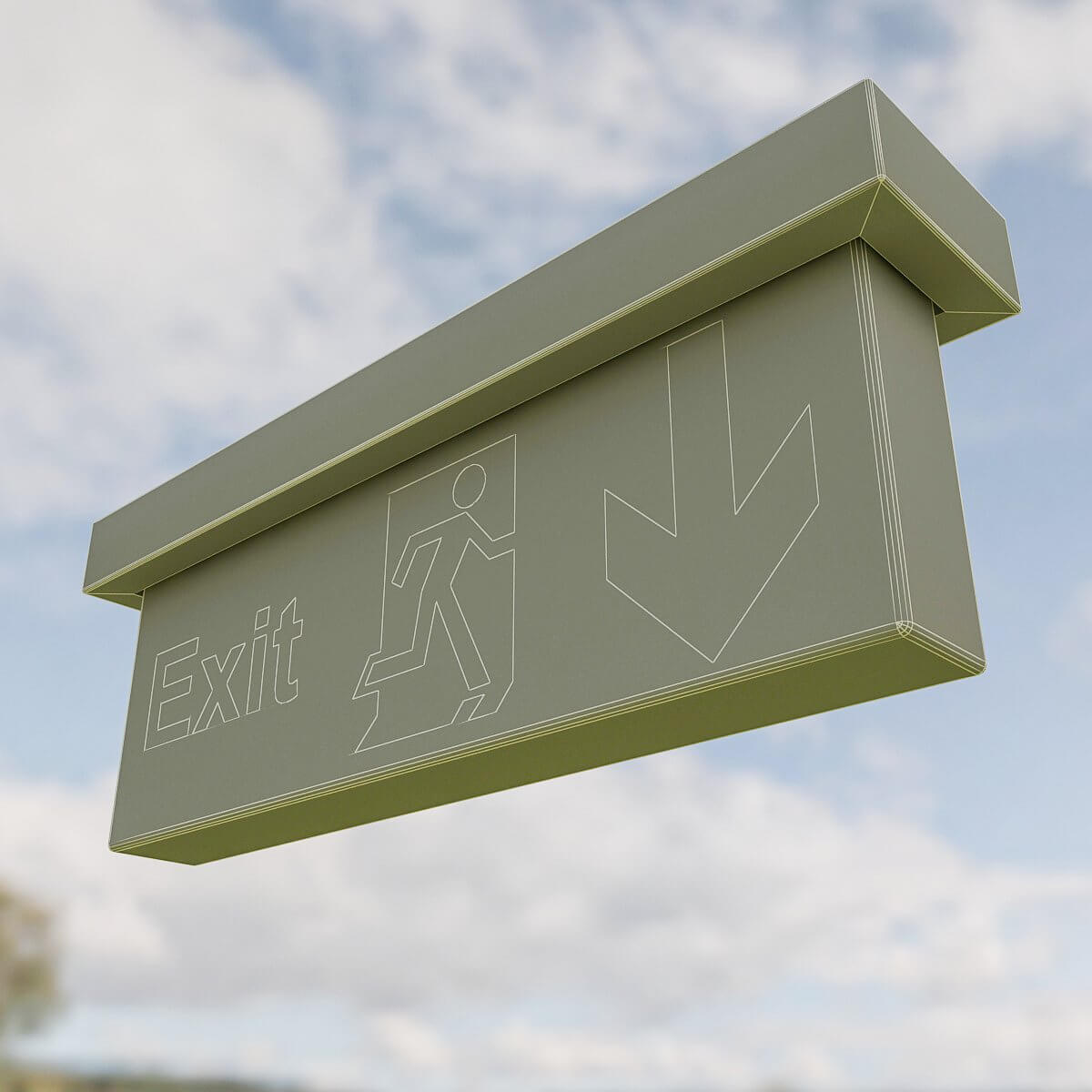 Exit Sign - 3D Model by nvere