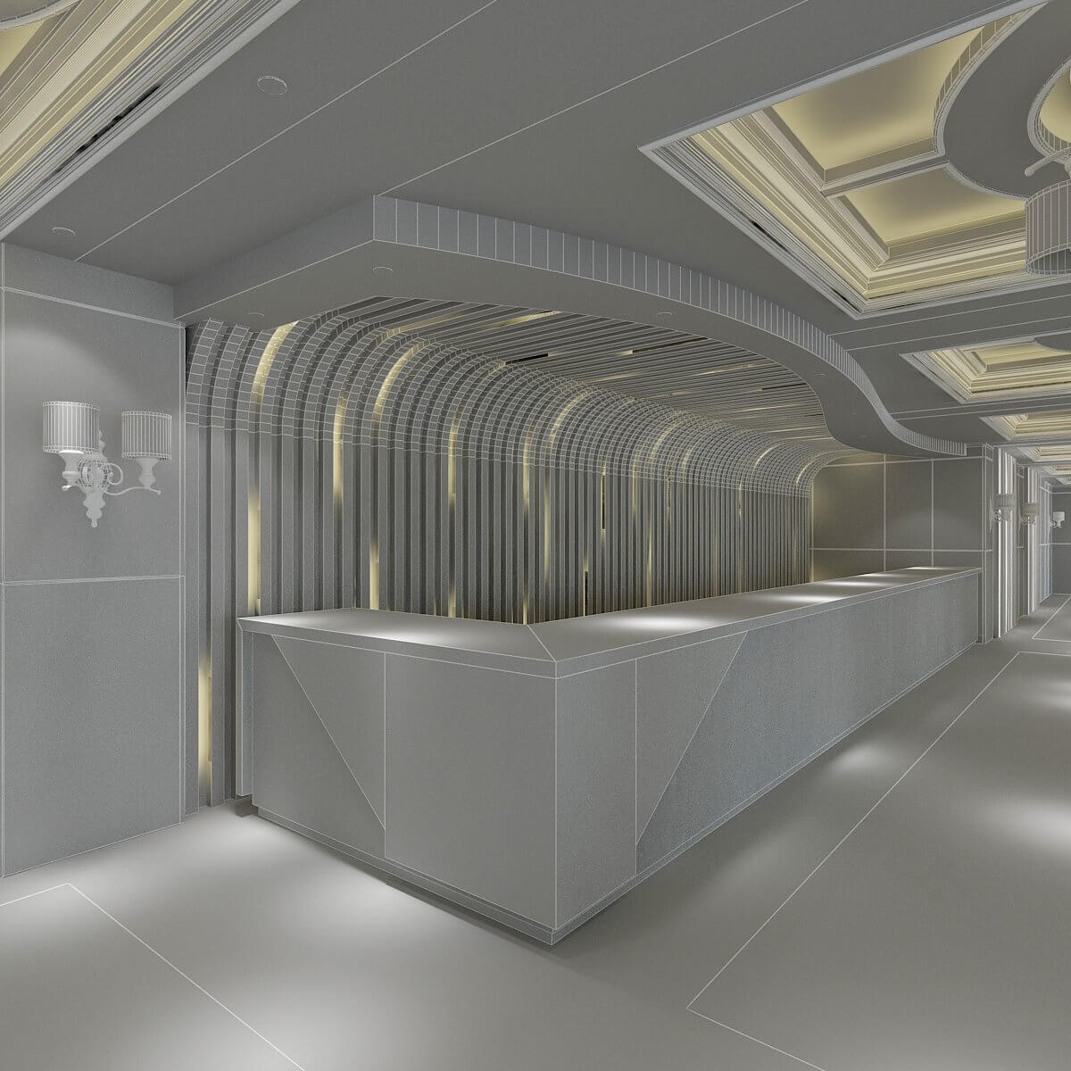 Hotel Lobby - 3D Model by nvere
