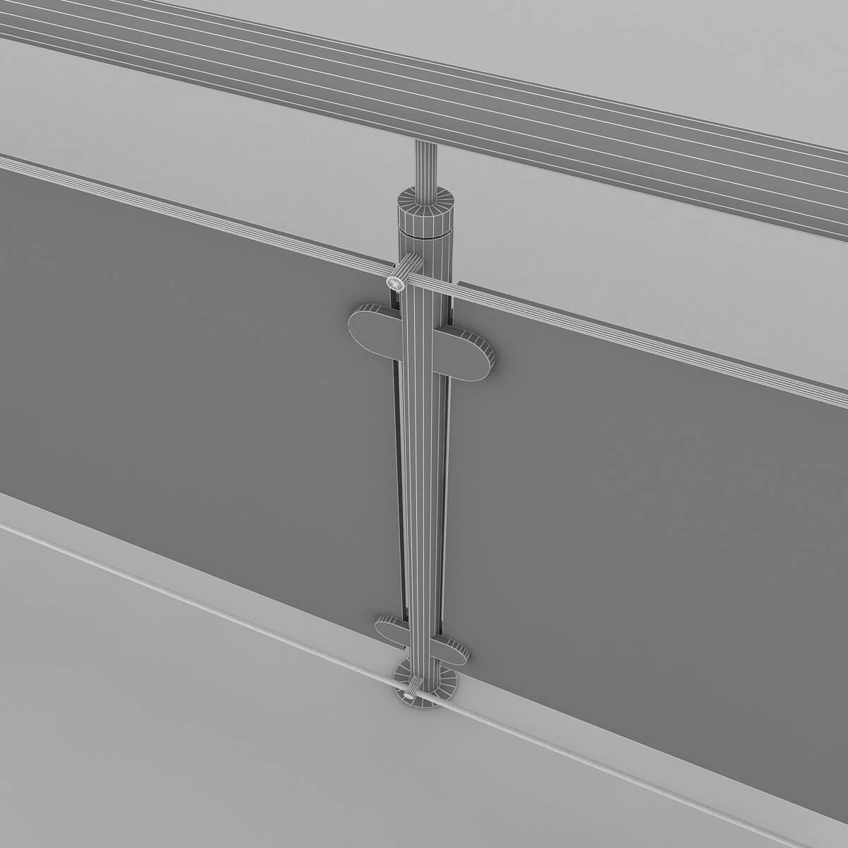 Iron & Glass Railing - 3D Model by nvere