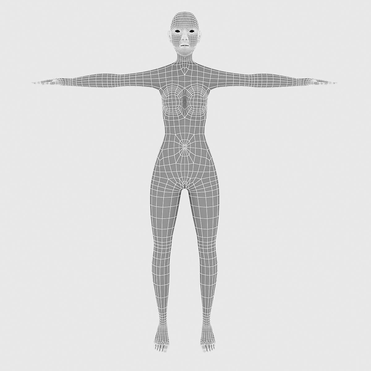 Low Poly Female Base - 3D Model by nvere