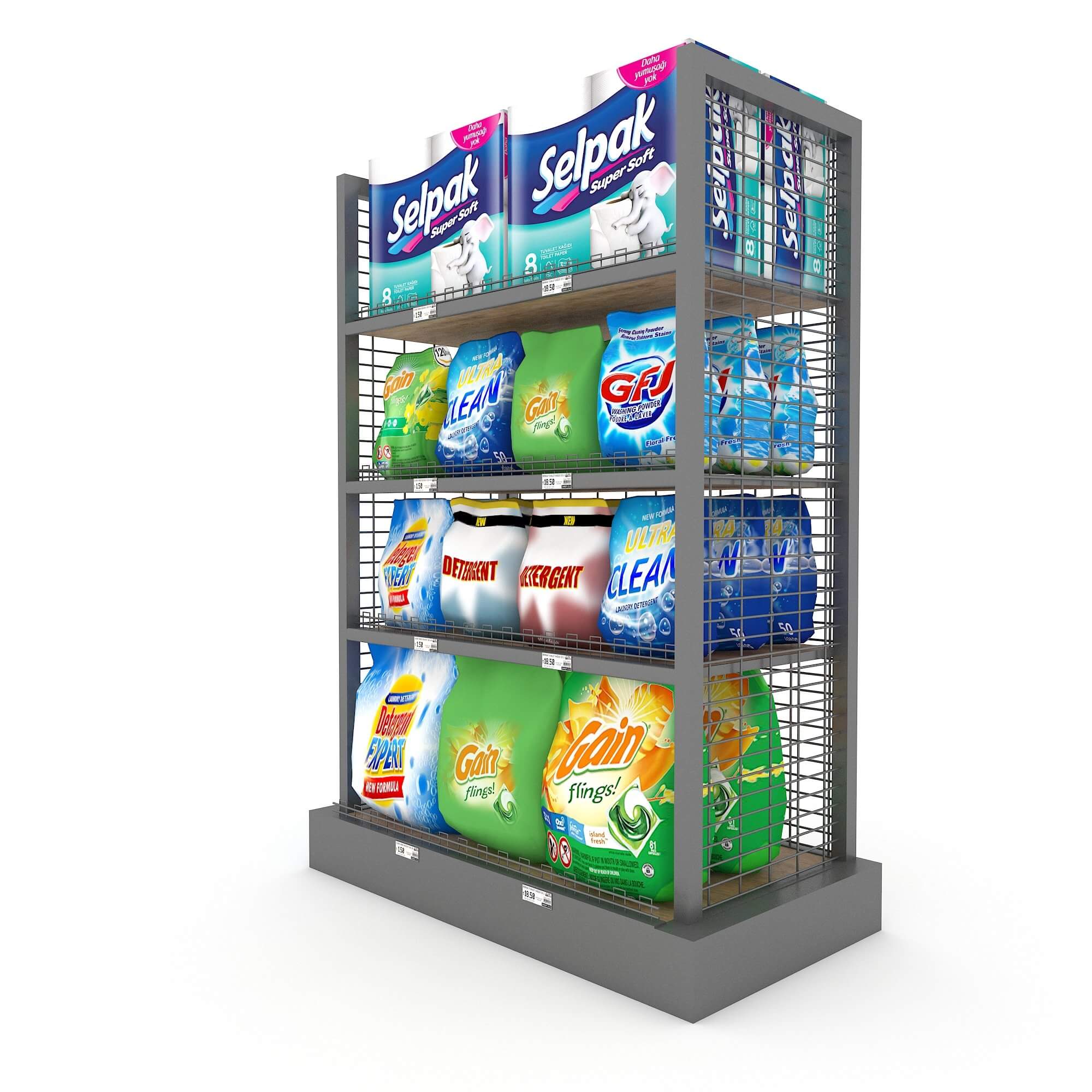 Cleaning Product Market Stand 03 - 3D Model by nvere