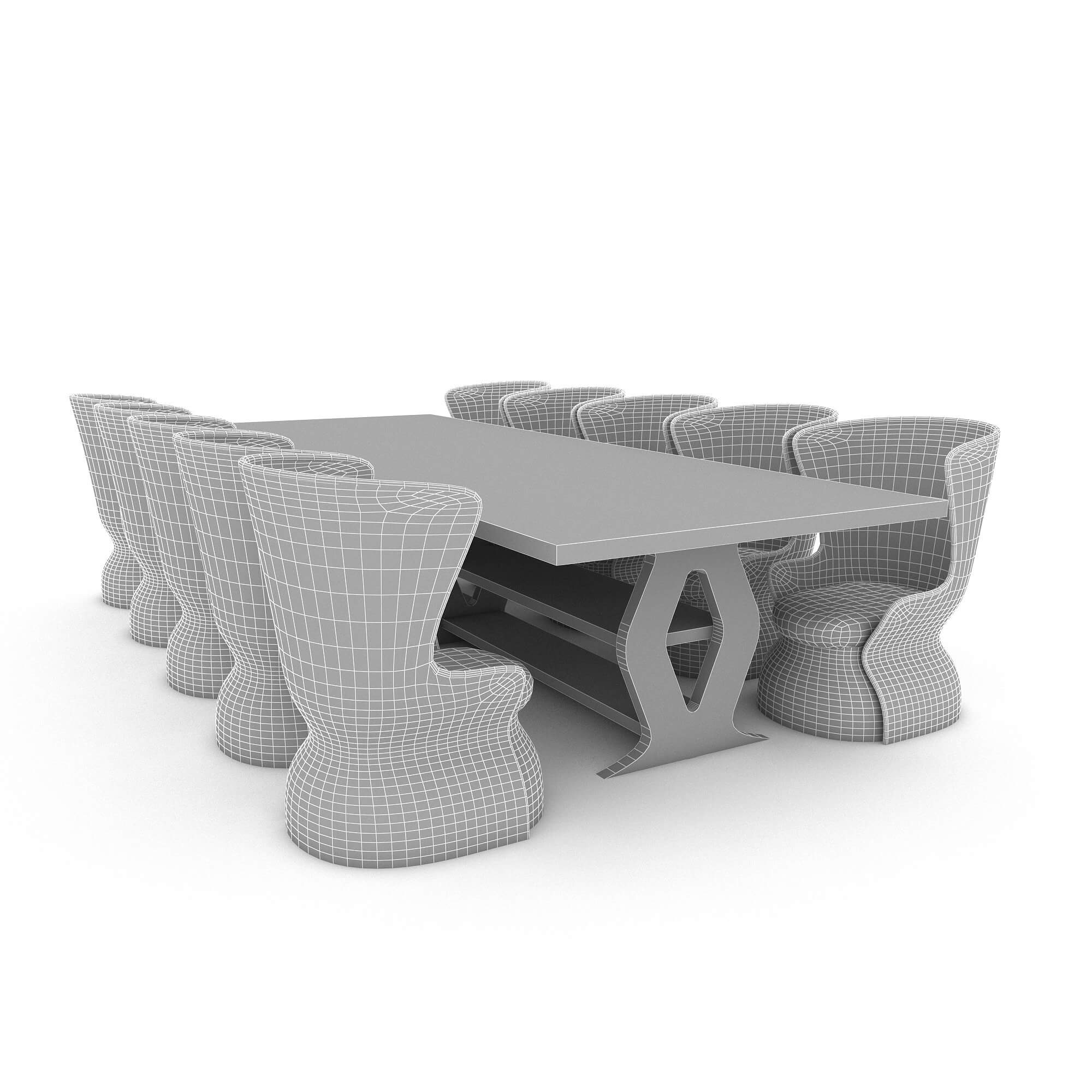 Modern Dining Table 03 - 3D Model by nvere