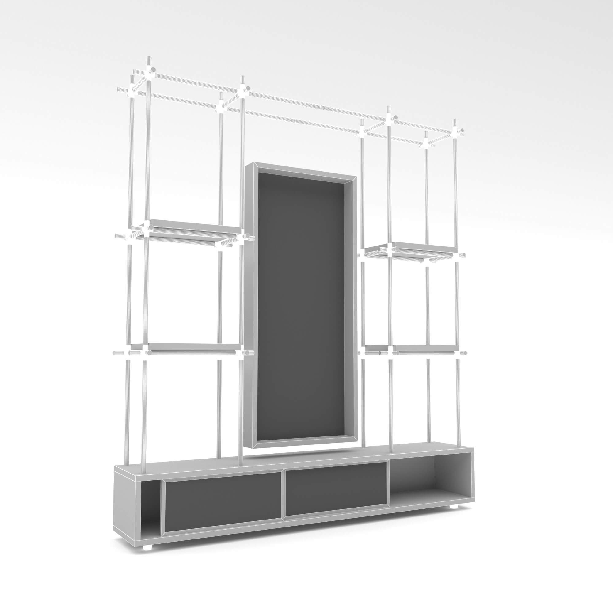 Modern TV Unit and Bookcase - 3D Model by nvere