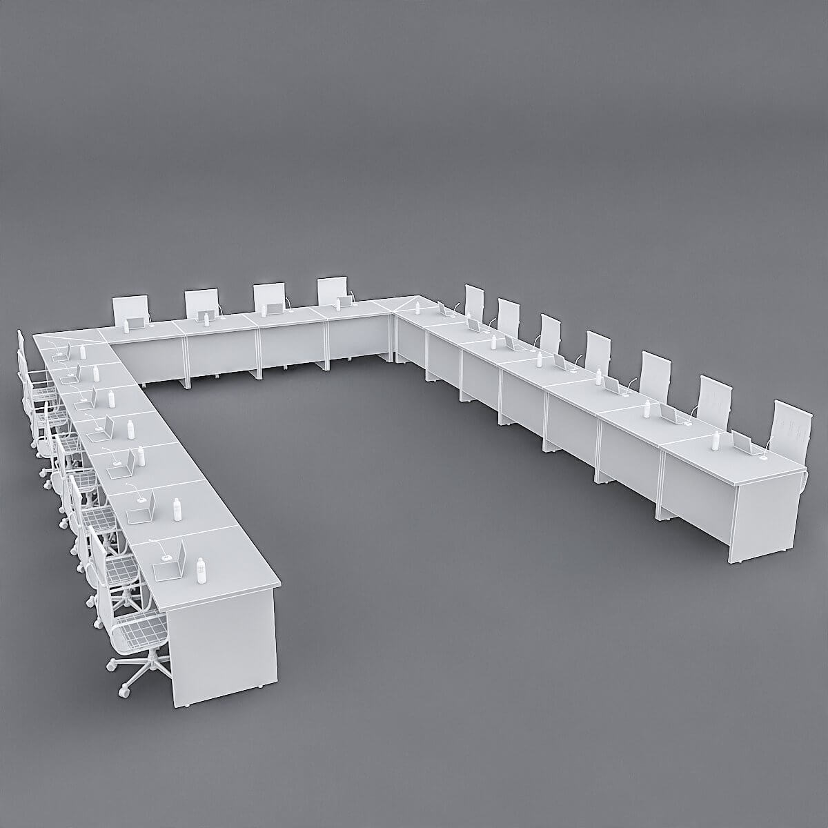 Modular Meeting Table 02 - 3D Model by nvere