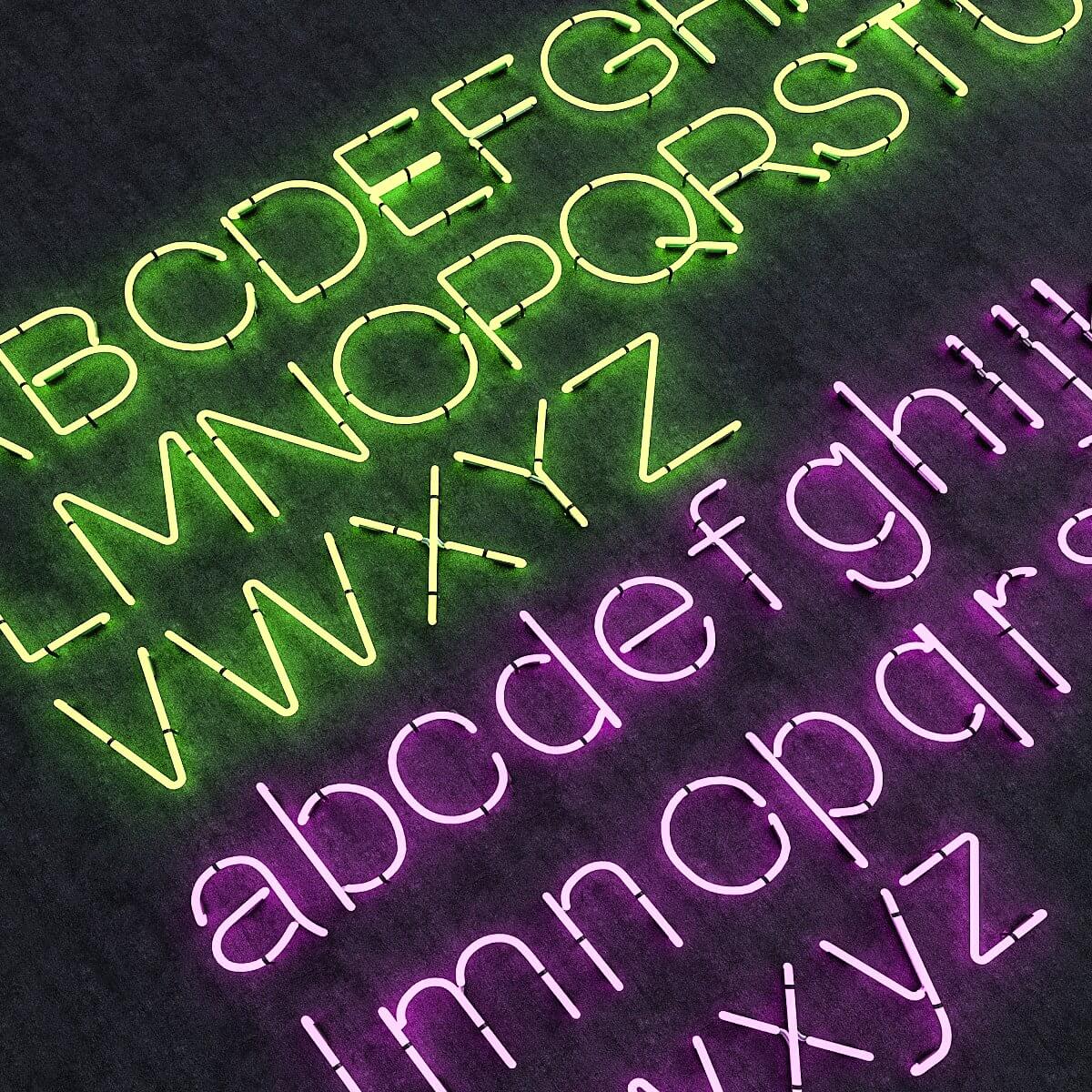 Neon Alphabet - 3D Model by nvere