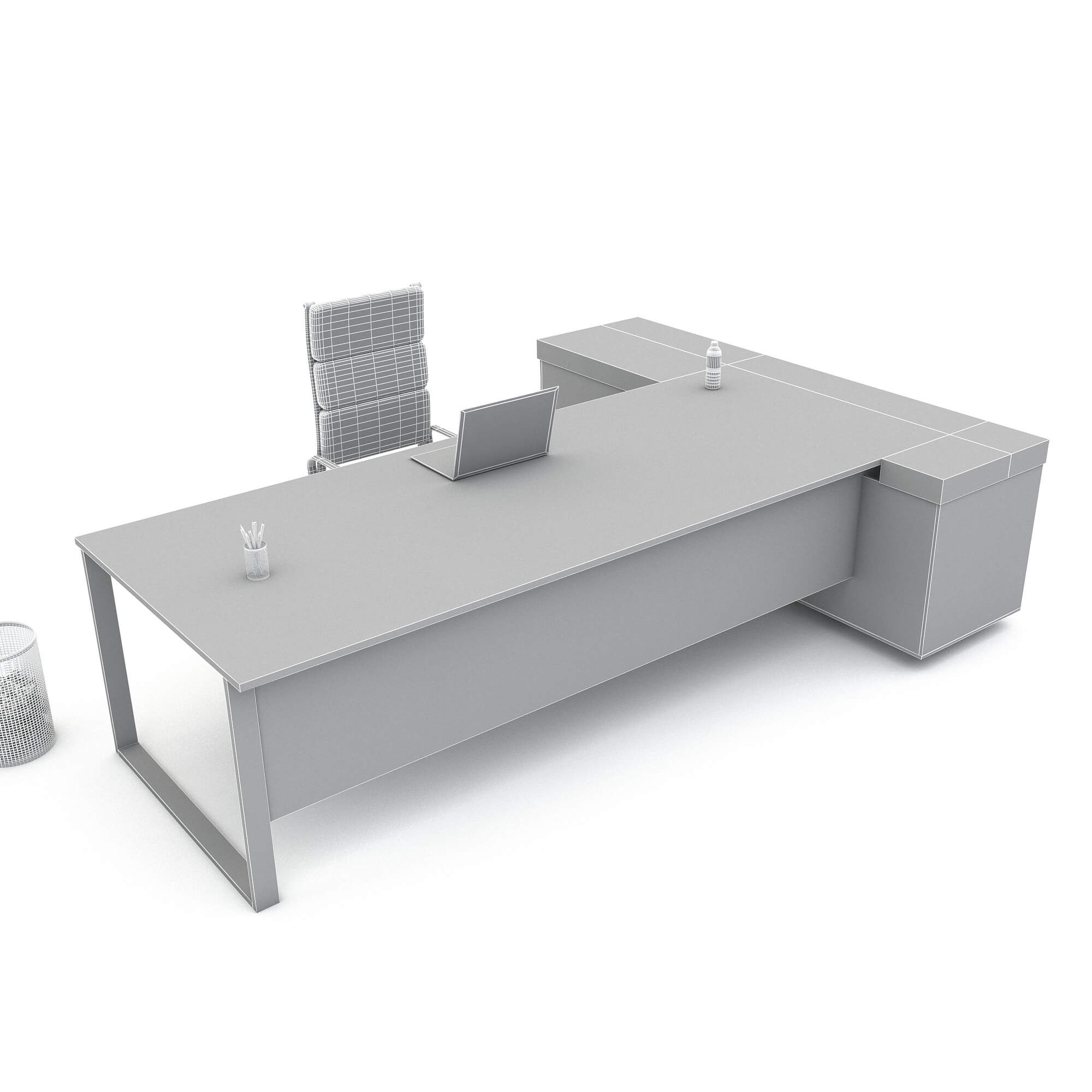 Office Boss Table 01 - 3D Model by nvere