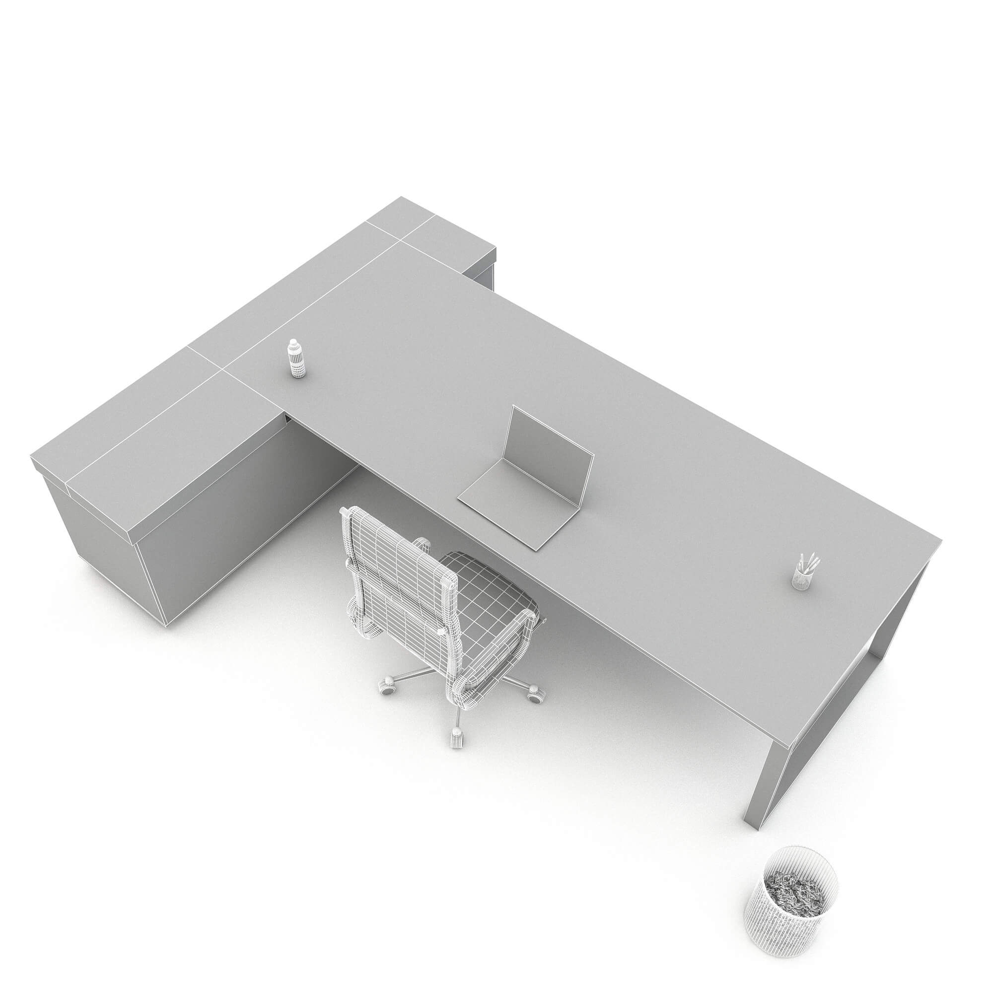 Office Boss Table 01 - 3D Model by nvere