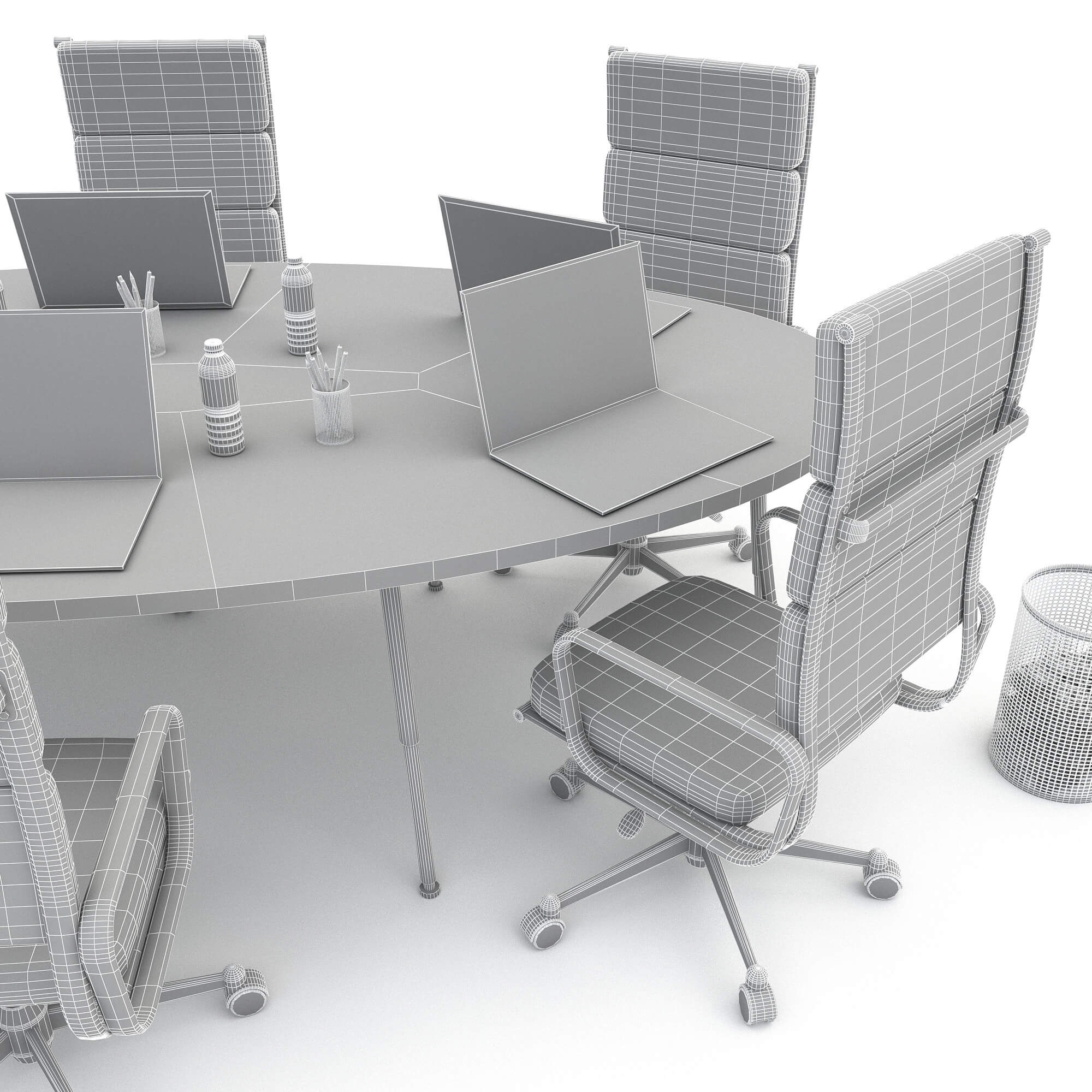 Office Round Meeting Table 09 - 3D Model by nvere