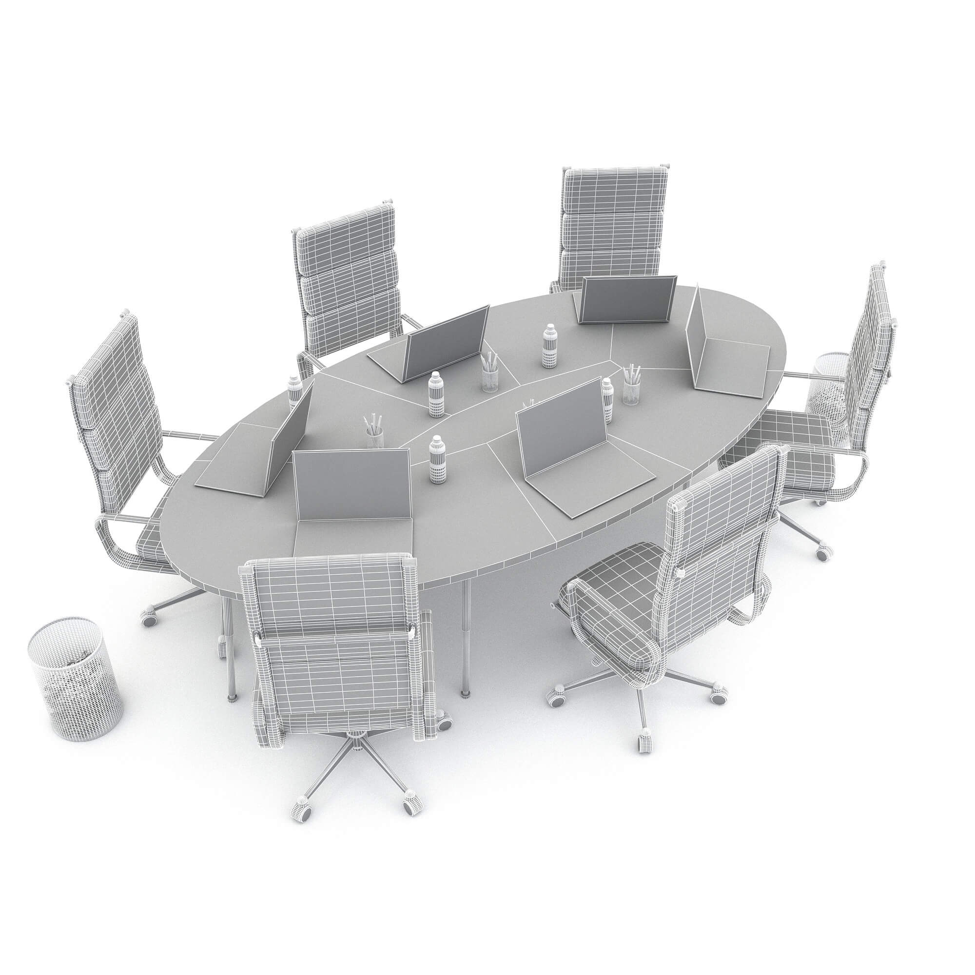 Office Round Meeting Table 09 - 3D Model by nvere