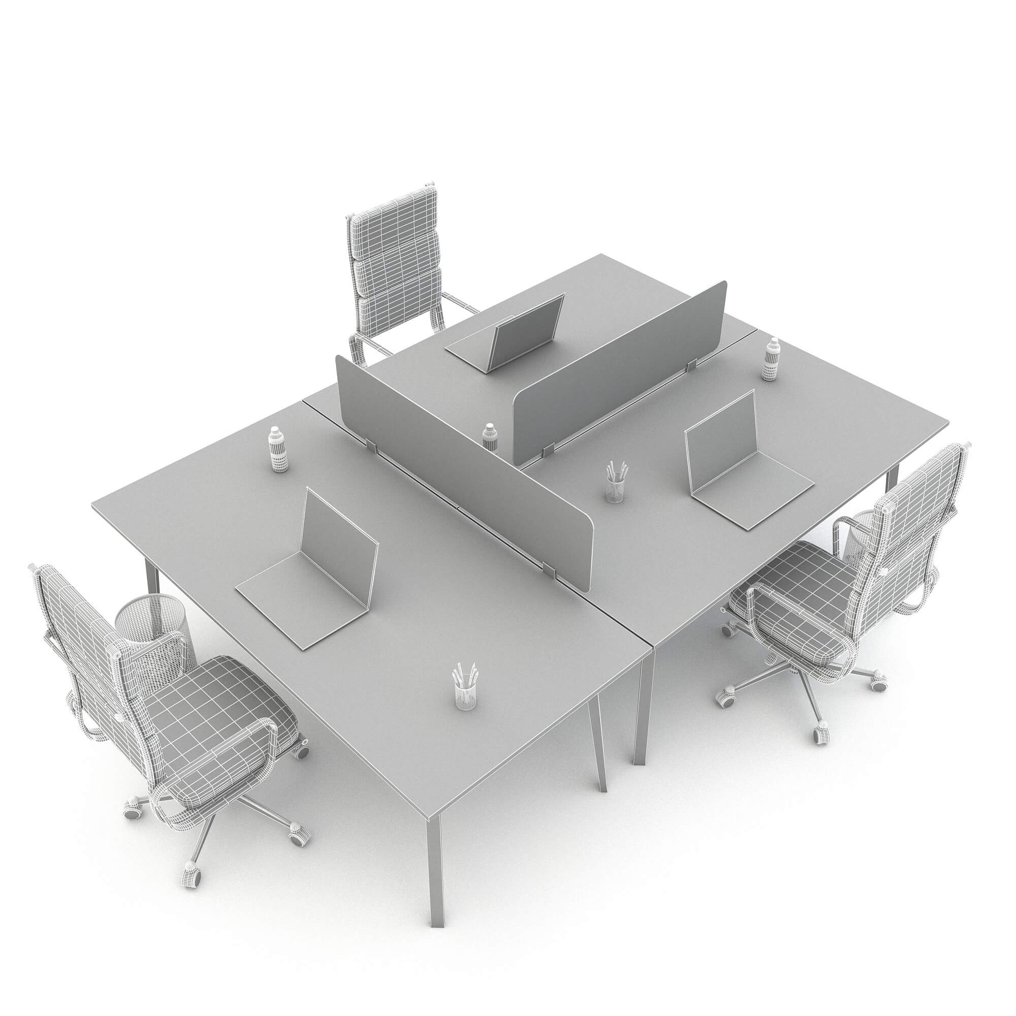 Office Work and Meeting Table 07 - 3D Model by nvere