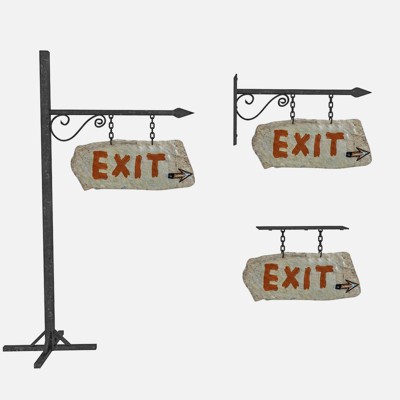 Old Stone Exit Sign 02 - 3D Model by nvere