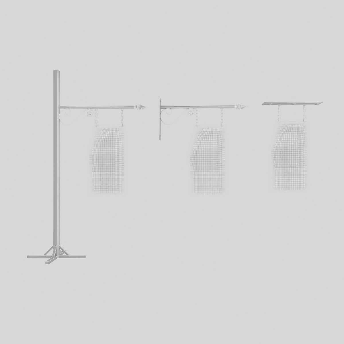 Old Woodden Vine Sign - 3D Model by nvere