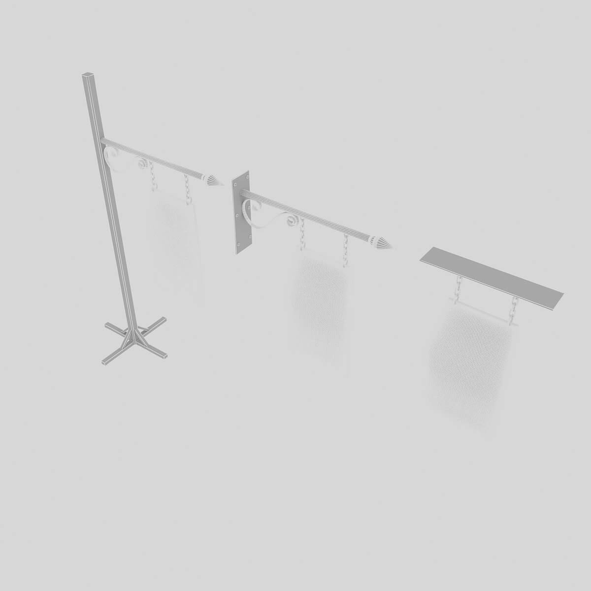 Old Woodden Vine Sign - 3D Model by nvere