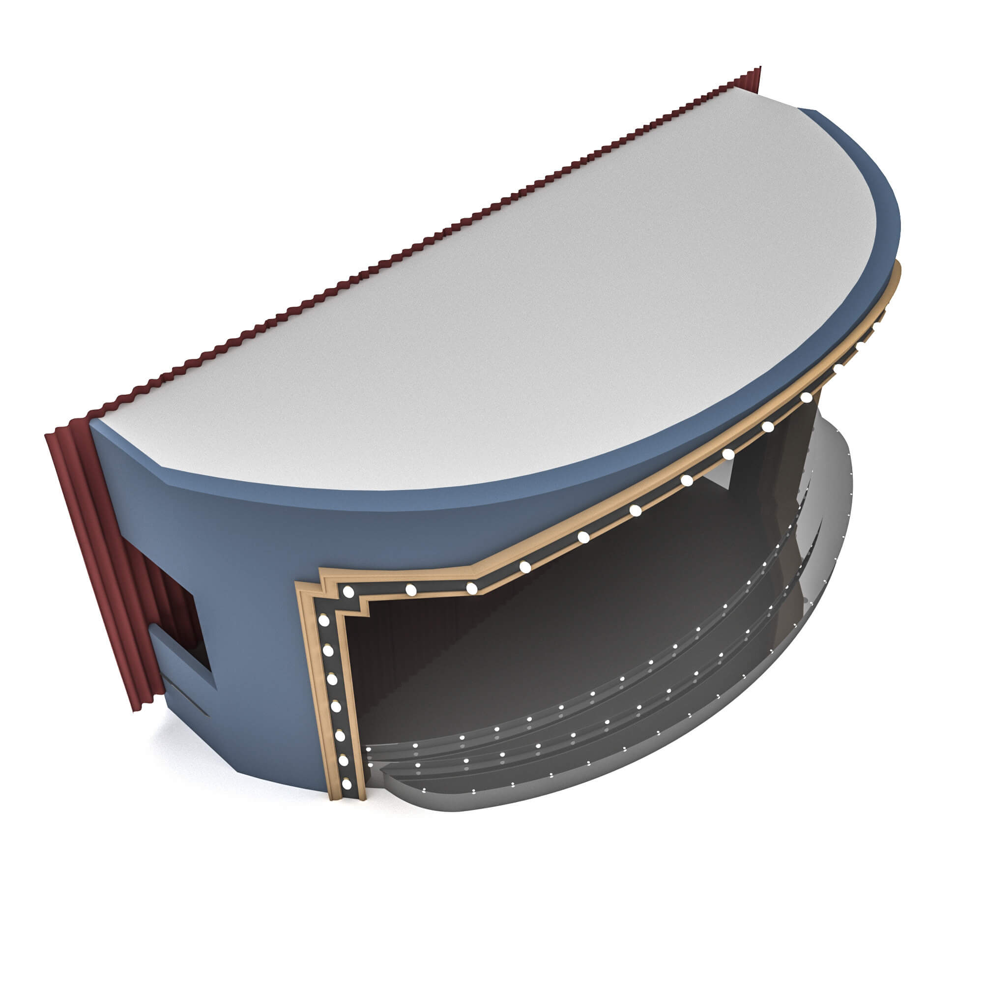 Retro Stage Low Poly 3D Model by nvere