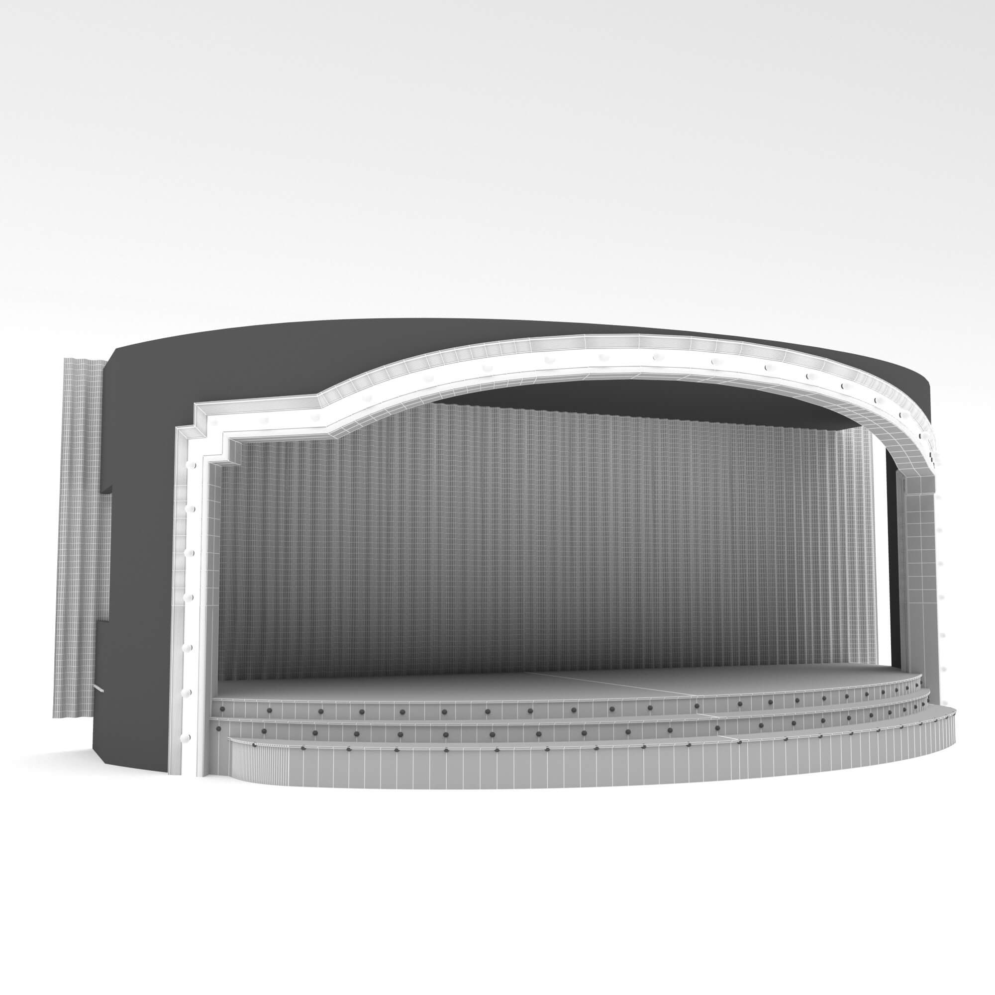 Retro Stage Low Poly 3D Model by nvere