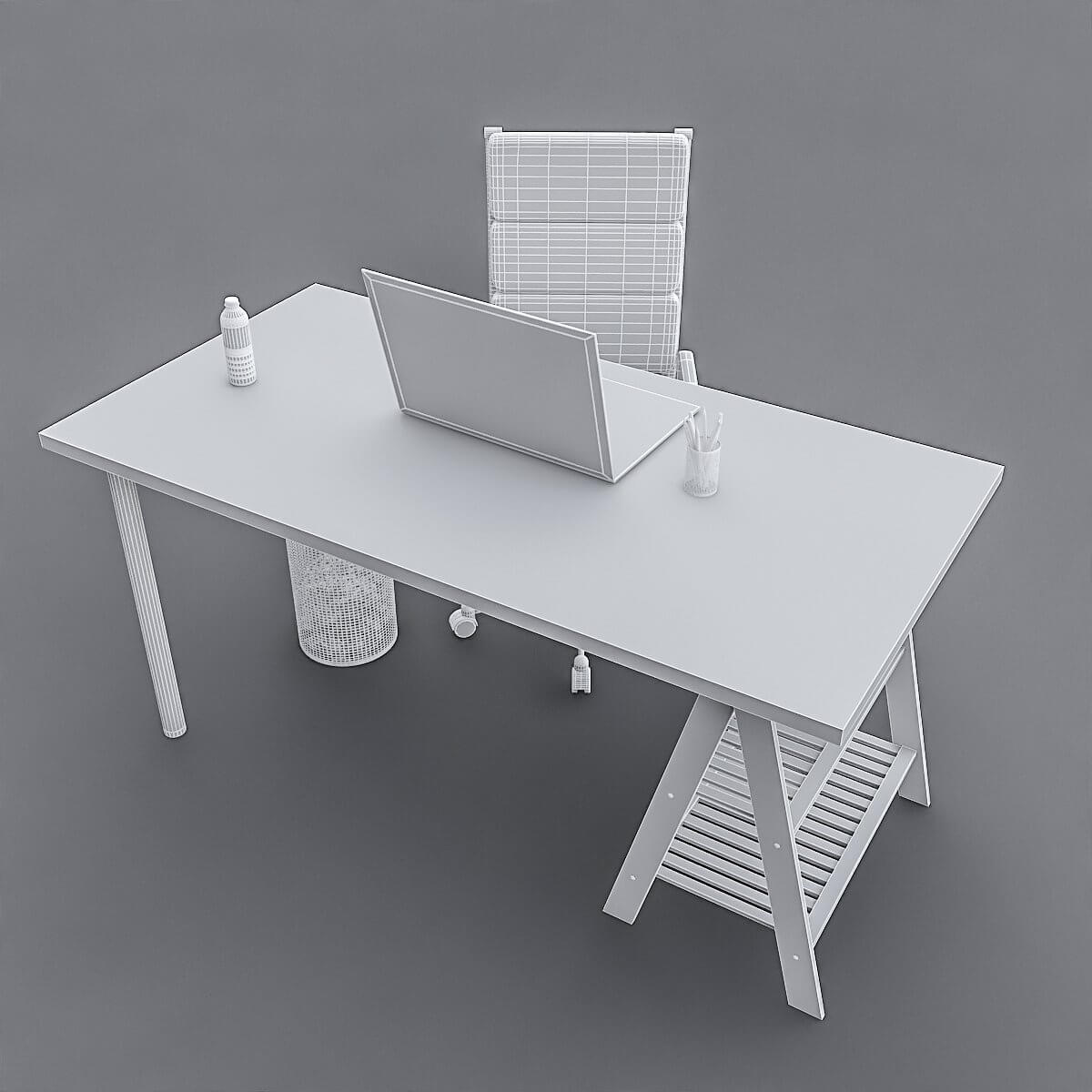 Study Desk - 3D Model by nvere
