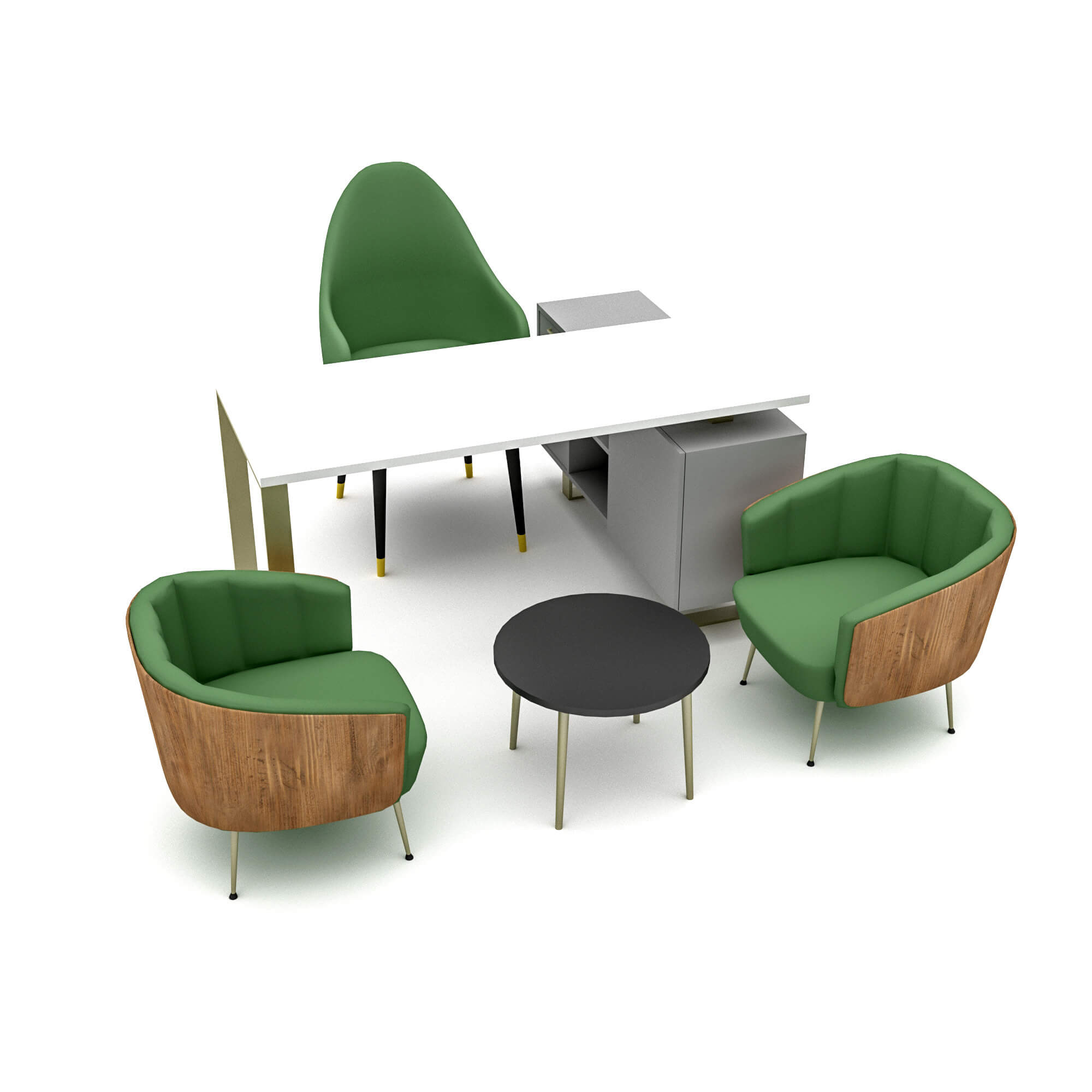 Classic Office Desk and Chair - 3D Model by nvere