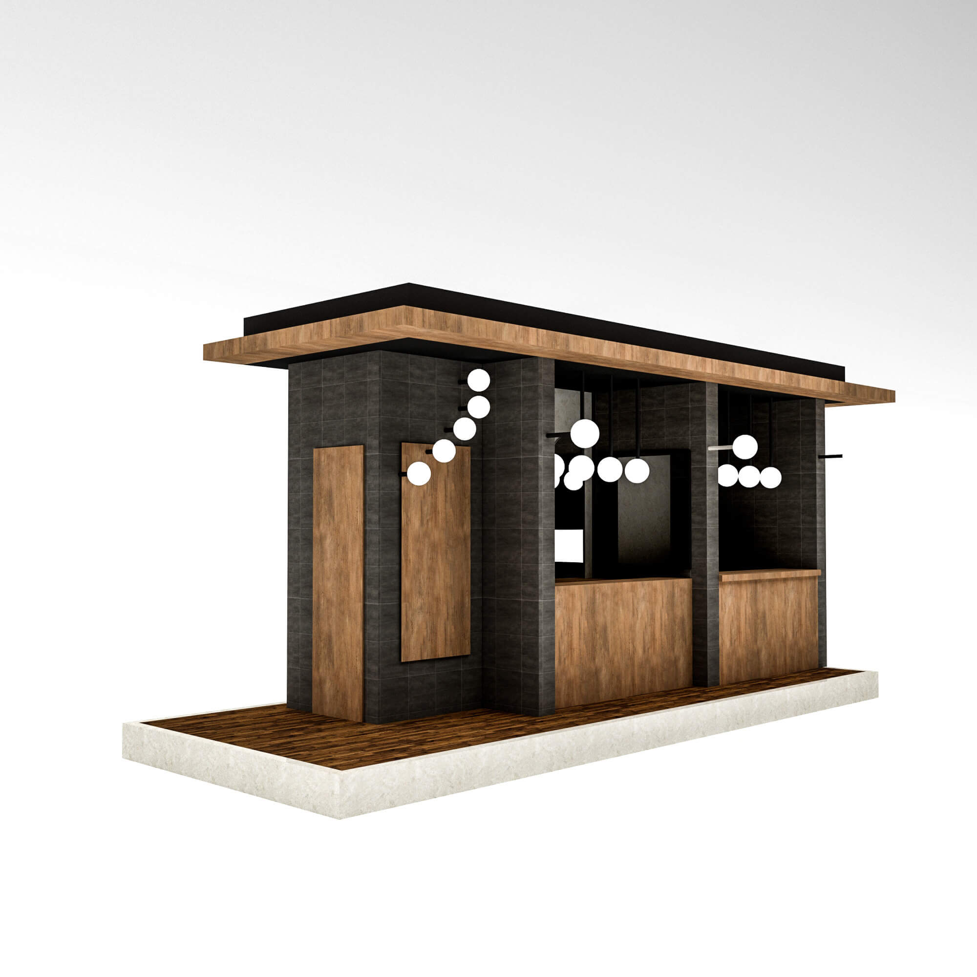 The Modern Garden Bar Low Poly 3D Model by nvere