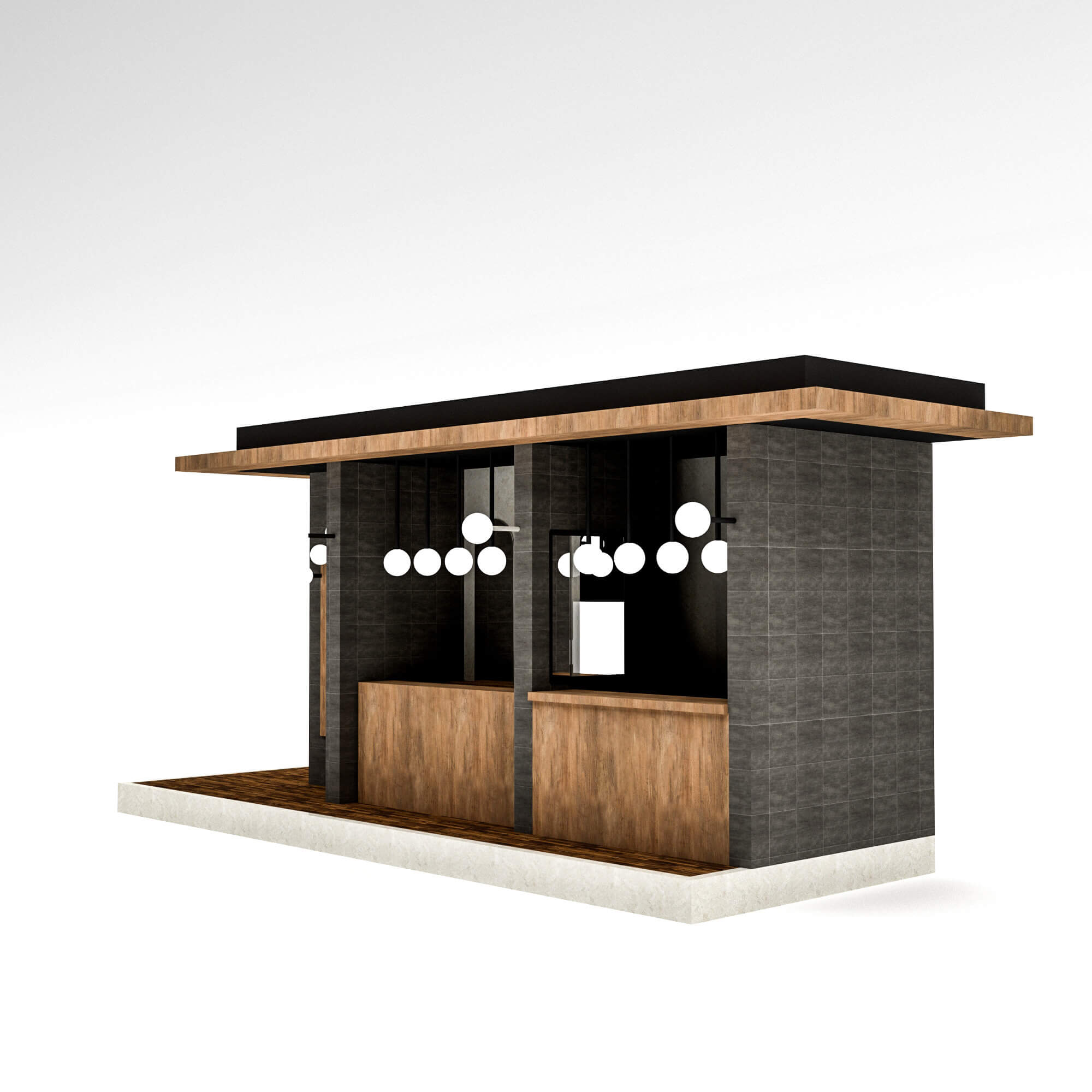 The Modern Garden Bar Low Poly 3D Model by nvere